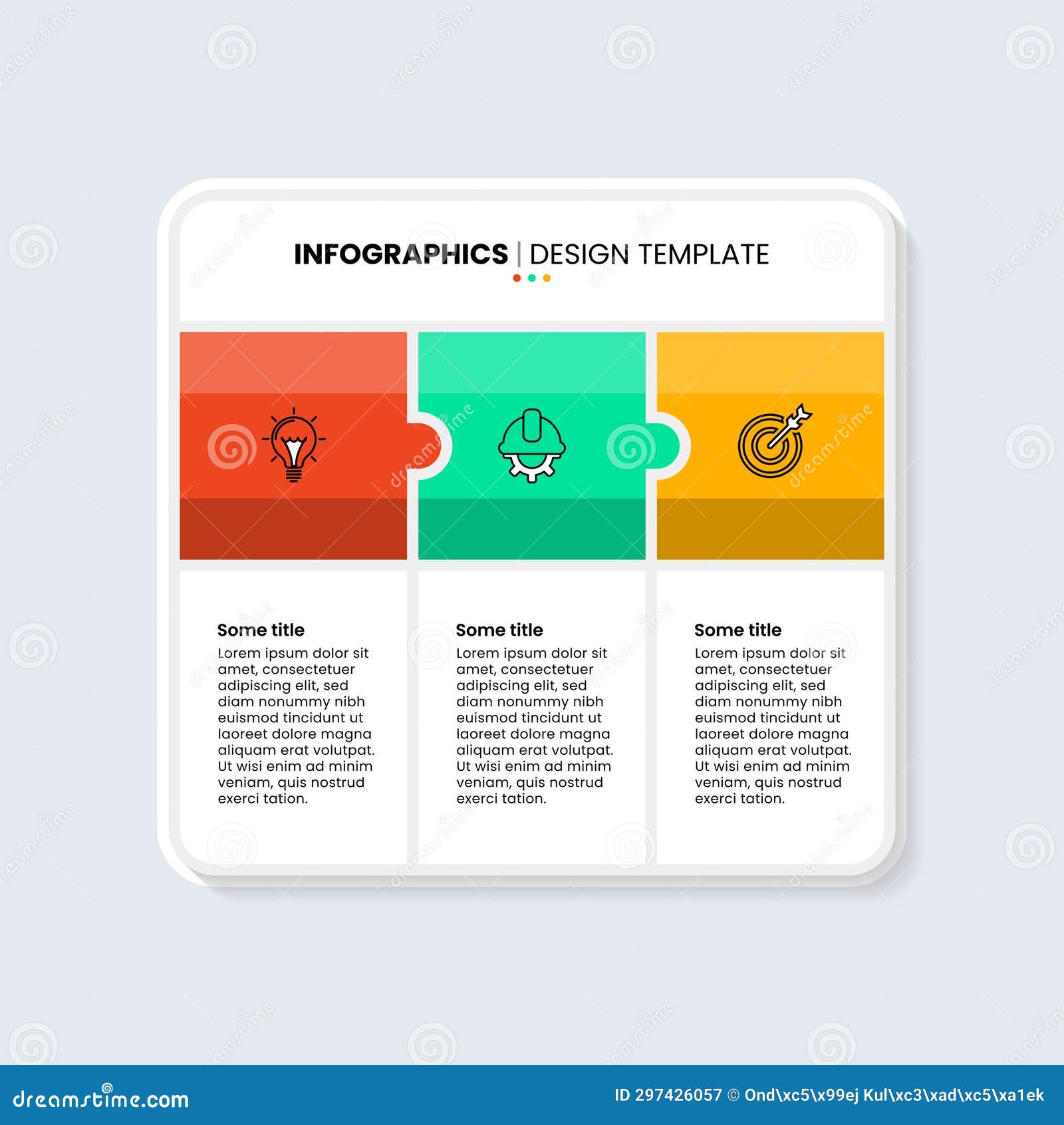 Infographic Template. Square Banner with 3 Steps Stock Vector ...