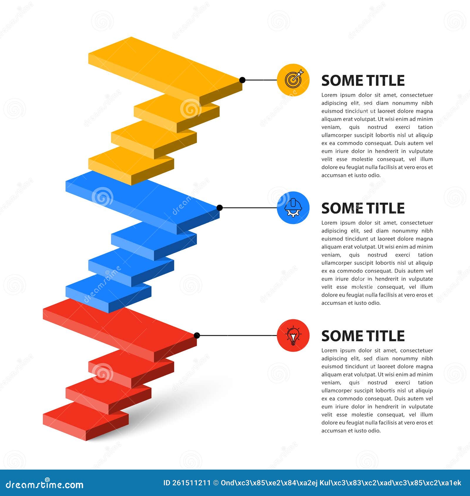 Infographic Template. Staircase with 3 Steps and Text Stock Vector ...