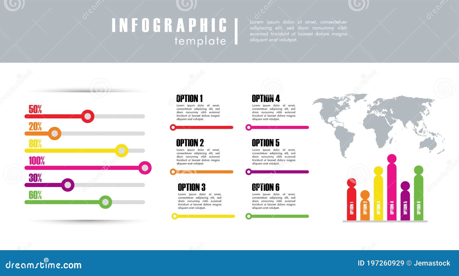 Infographic Template Statistics with Earth Planet Maps Stock Vector ...