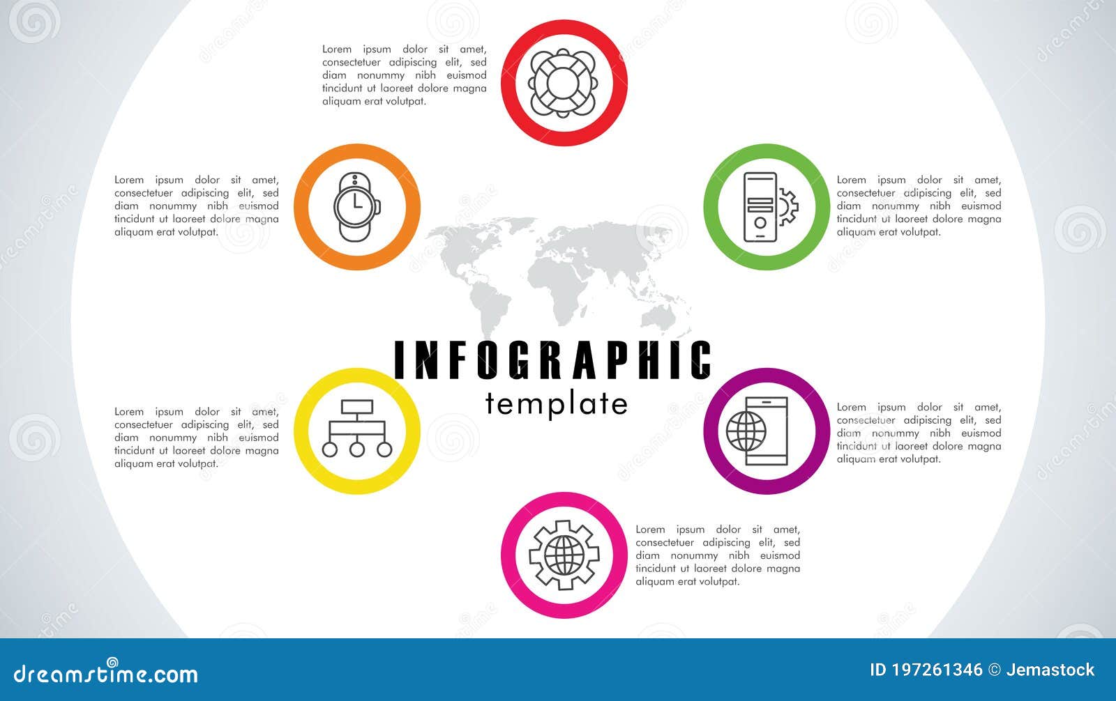 Infographic Template Statistics with Earth Planet Maps Stock Vector ...