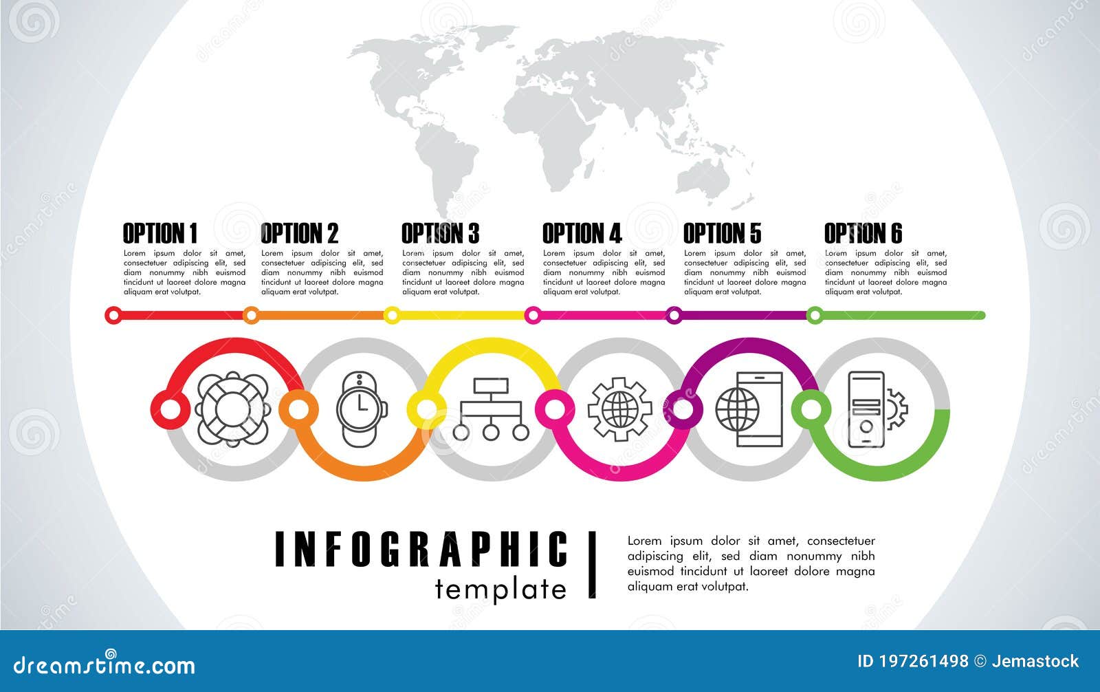 Infographic Template Statistics with Earth Planet Maps Stock Vector ...