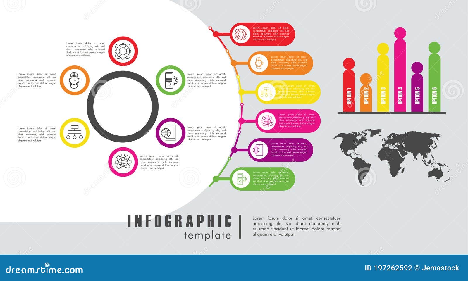 Infographic Template Statistics with Earth Planet Maps Stock Vector ...