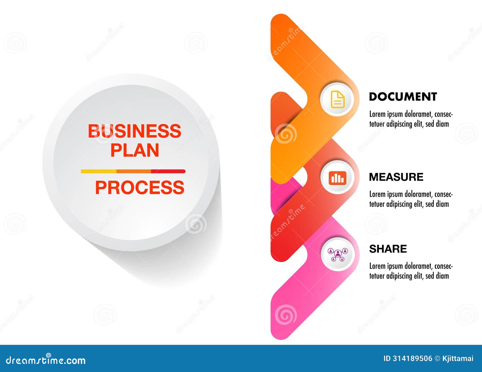 3 Colors Step Infographic Template Stock Illustration - Illustration of ...