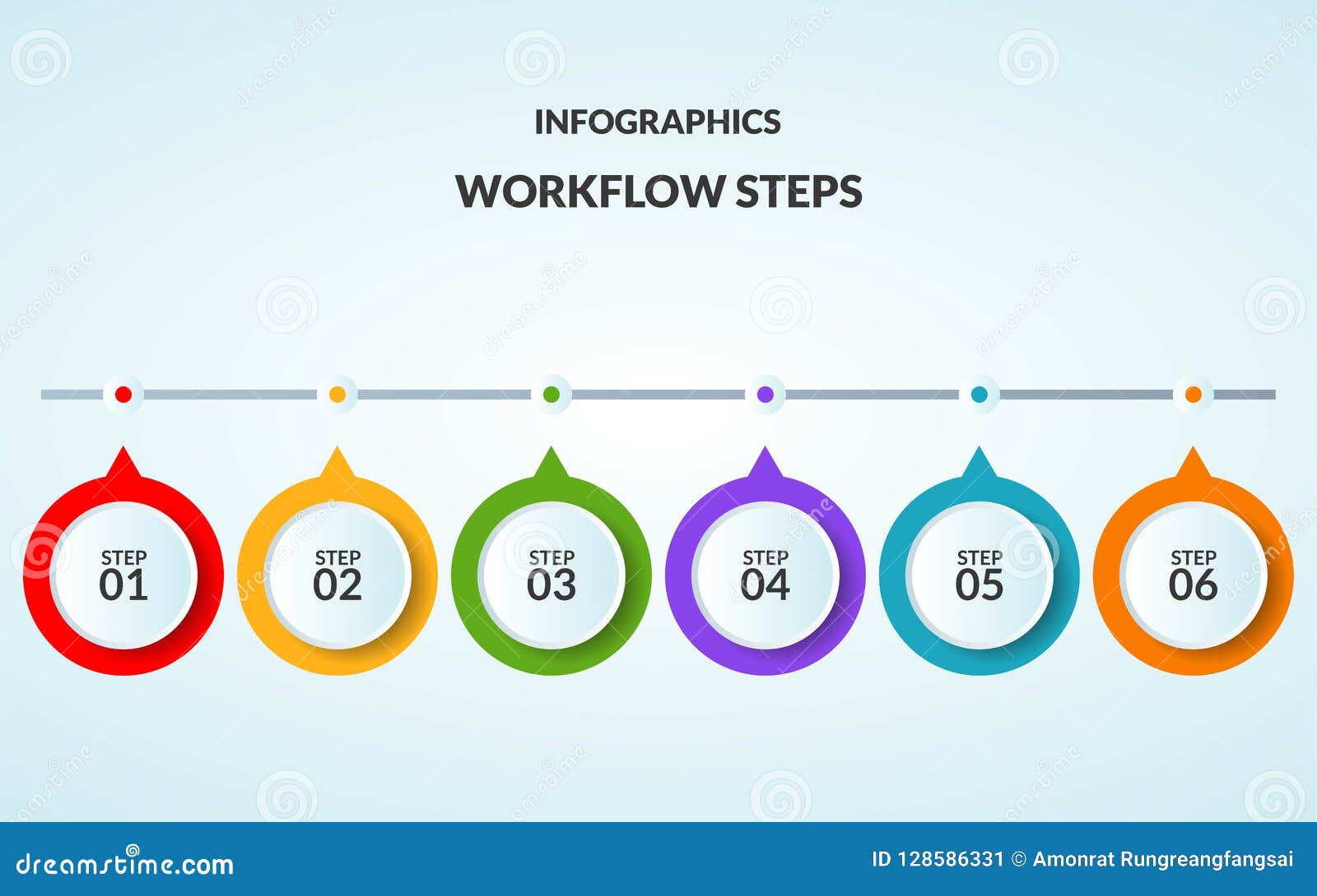 Infographic Template of Step or Workflow Diagram Suitable for Us Stock ...