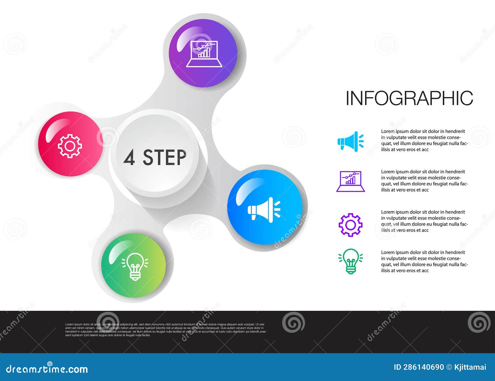 Infographic Template for 4 Steps Analysis Stock Vector - Illustration ...