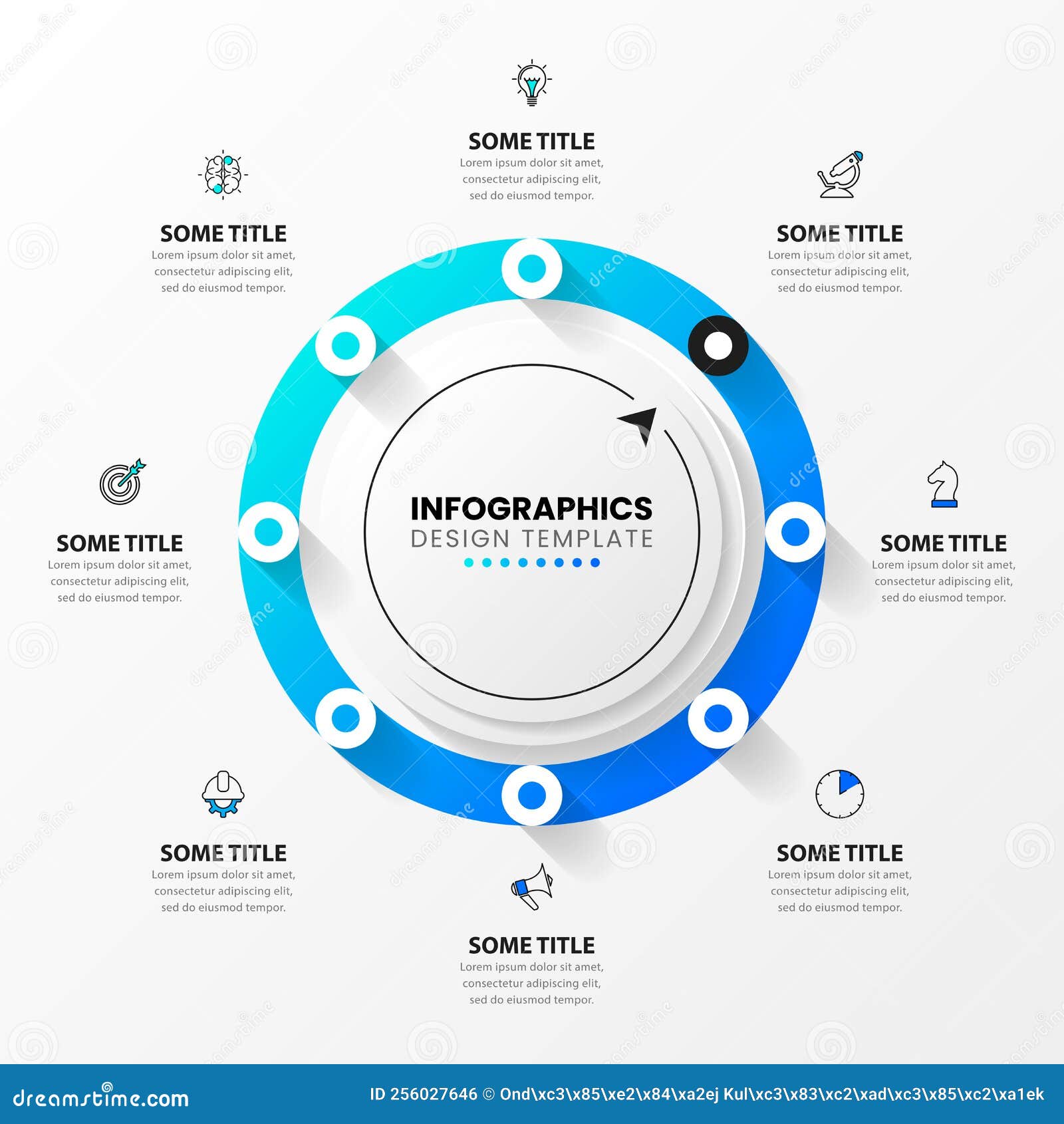 Infographic Template. 8 Steps with a Circle in the Middle Stock Vector ...