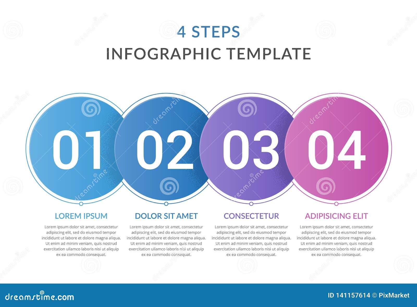 Infographic Template with 4 Steps Stock Vector - Illustration of ...
