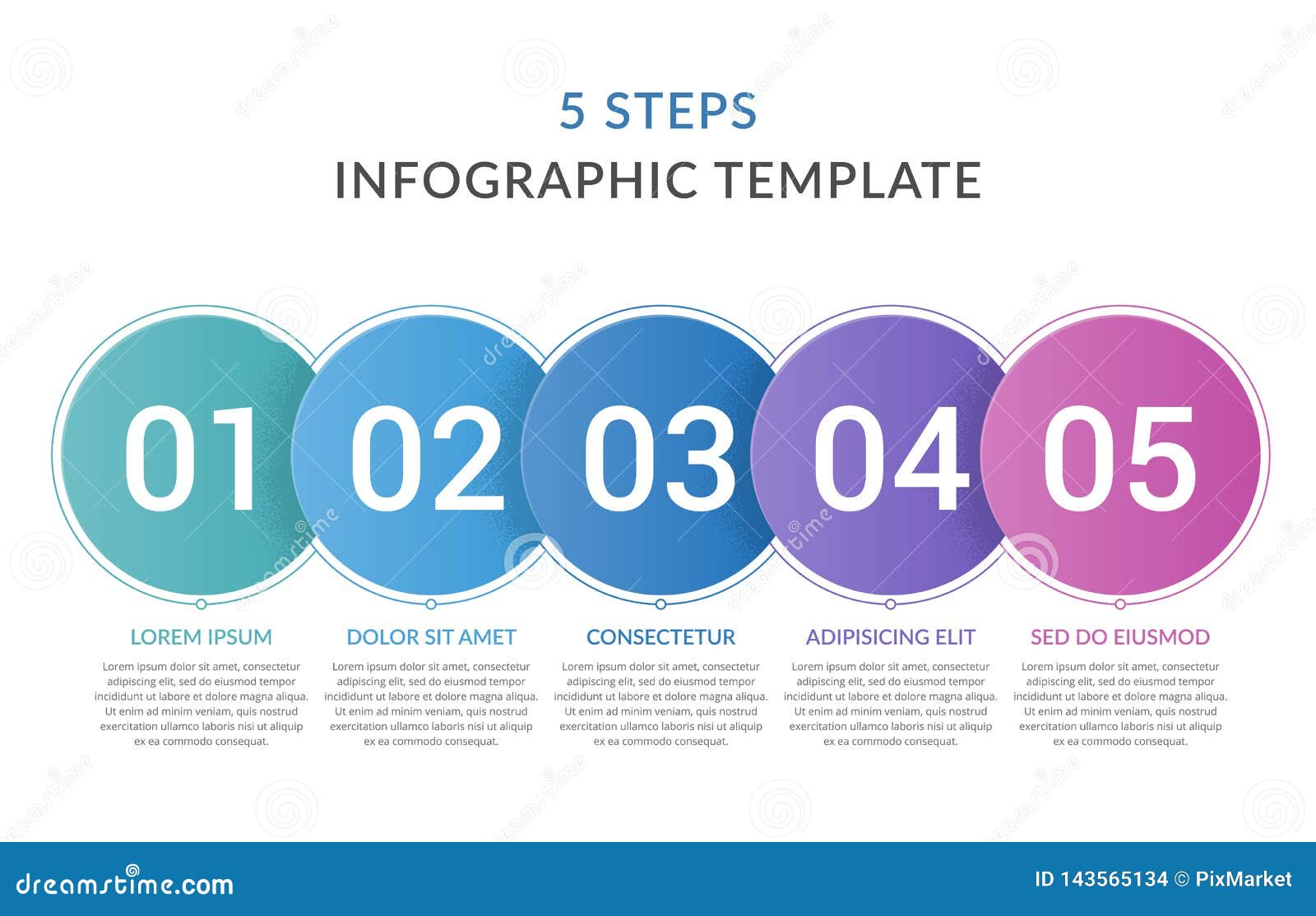 Infographic Template with 5 Steps Stock Vector - Illustration of ...