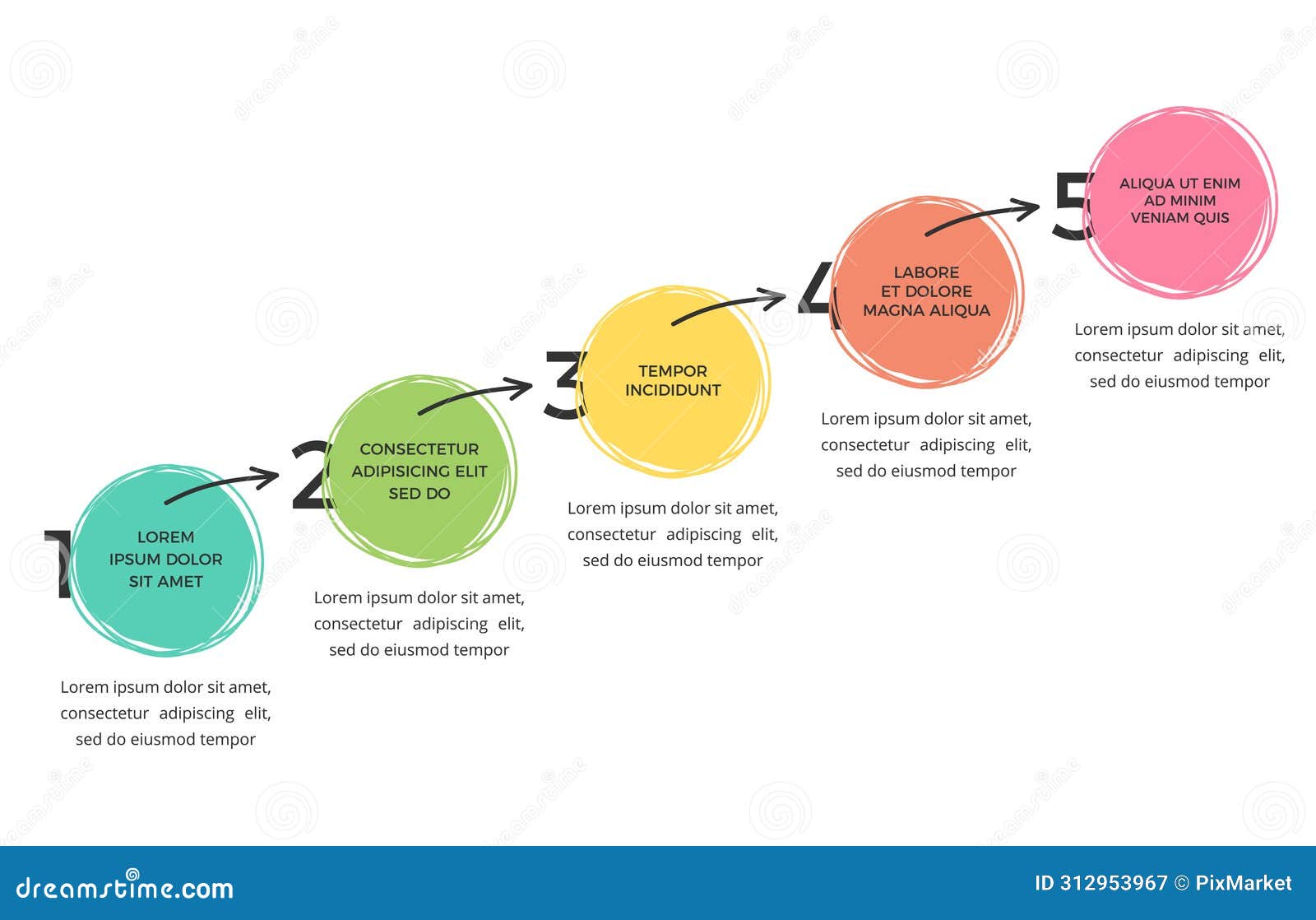 Infographic Template with 5 Steps Stock Vector - Illustration of ...