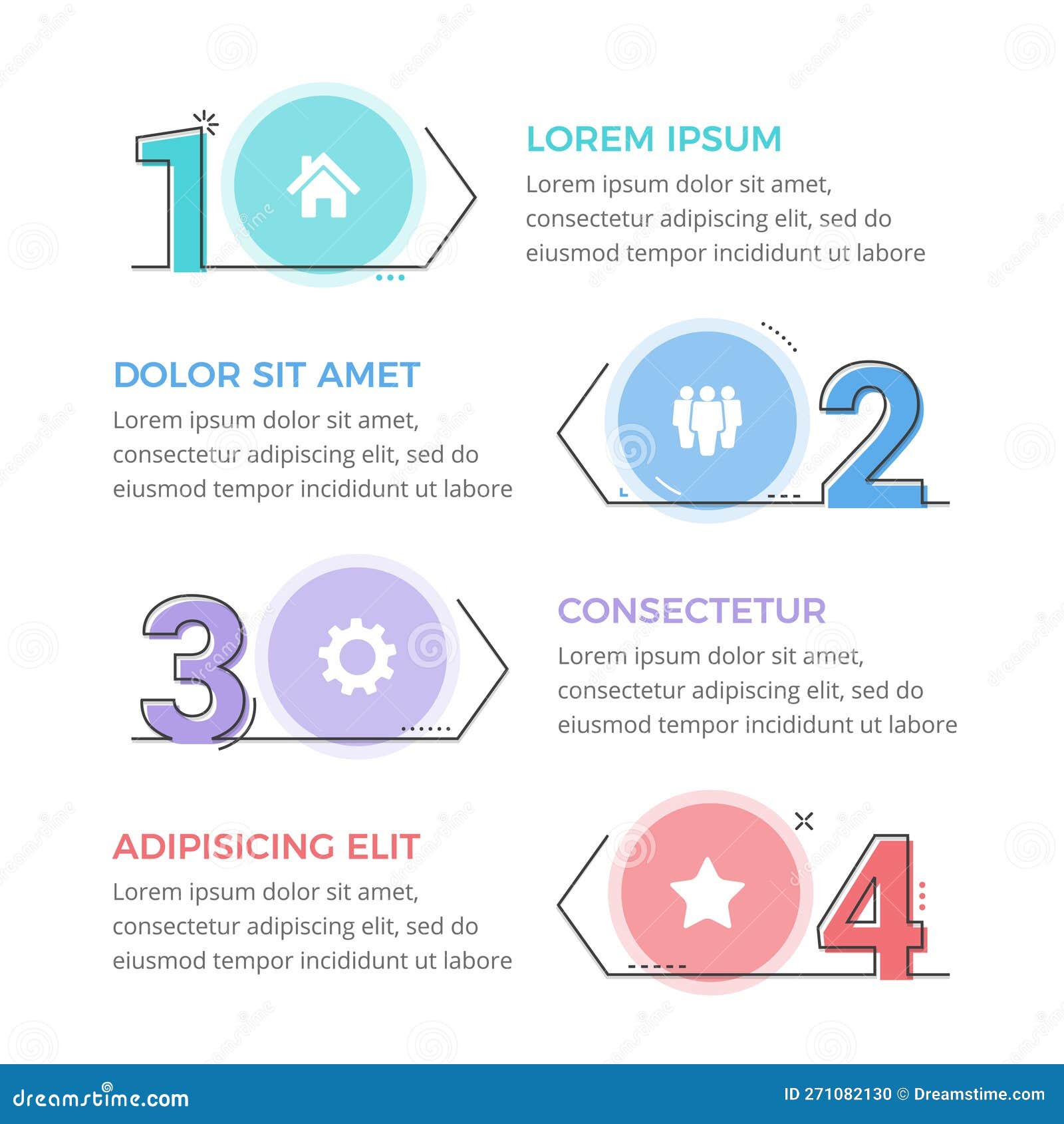 Infographic Template with 4 Steps Stock Vector - Illustration of color ...