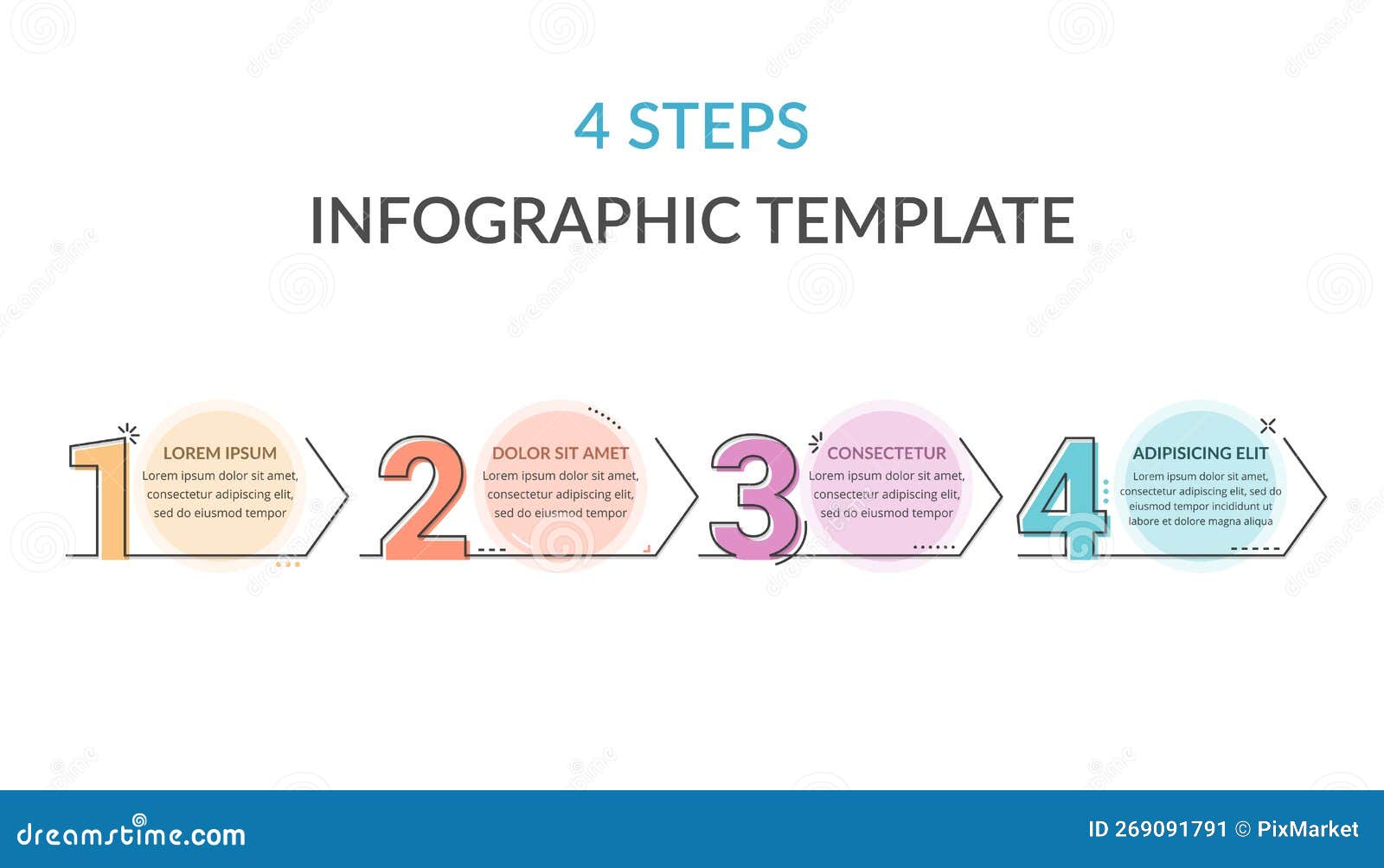 Infographic Template with 4 Steps Stock Vector - Illustration of banner ...