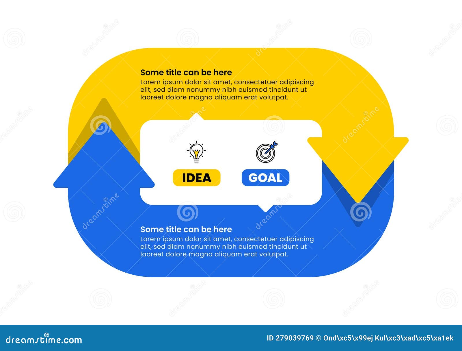 Infographic Template. 2 Steps with Idea and Goal Stock Vector ...