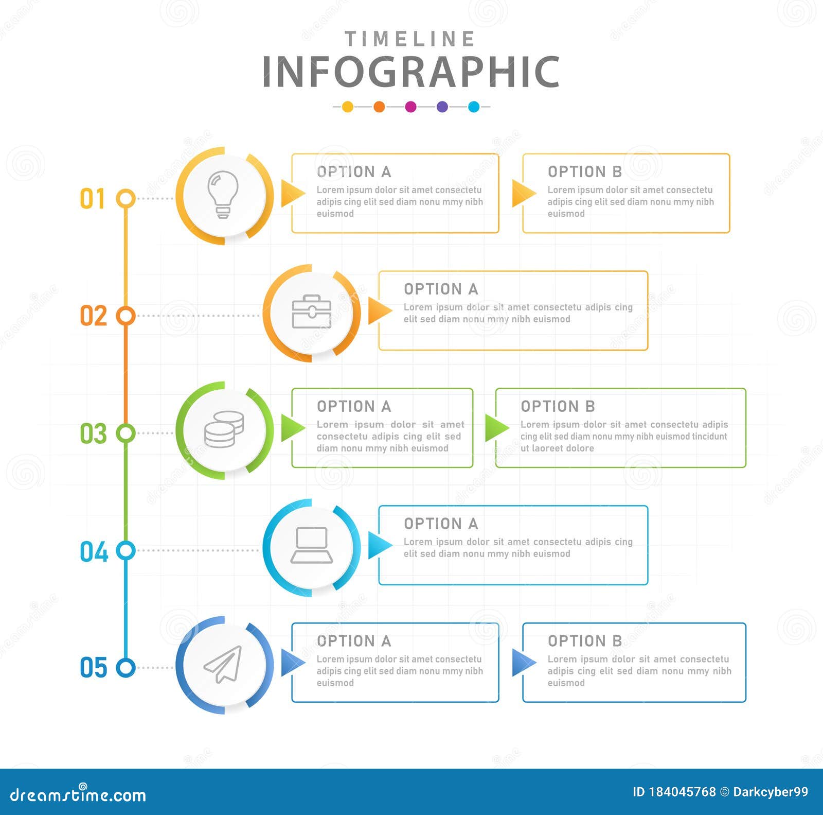 Infographic Template 5 Steps Modern Timeline Diagram with Process ...