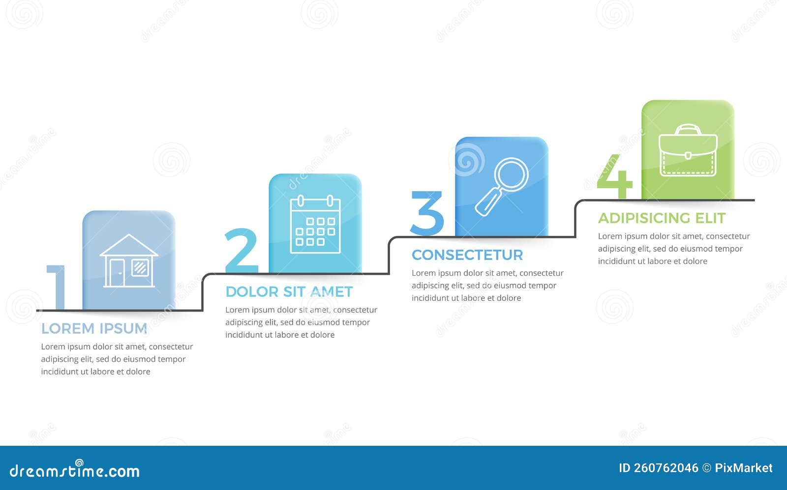 Steps 1 To 5 Numbers Gears Process System Procedure 3d Illustration ...