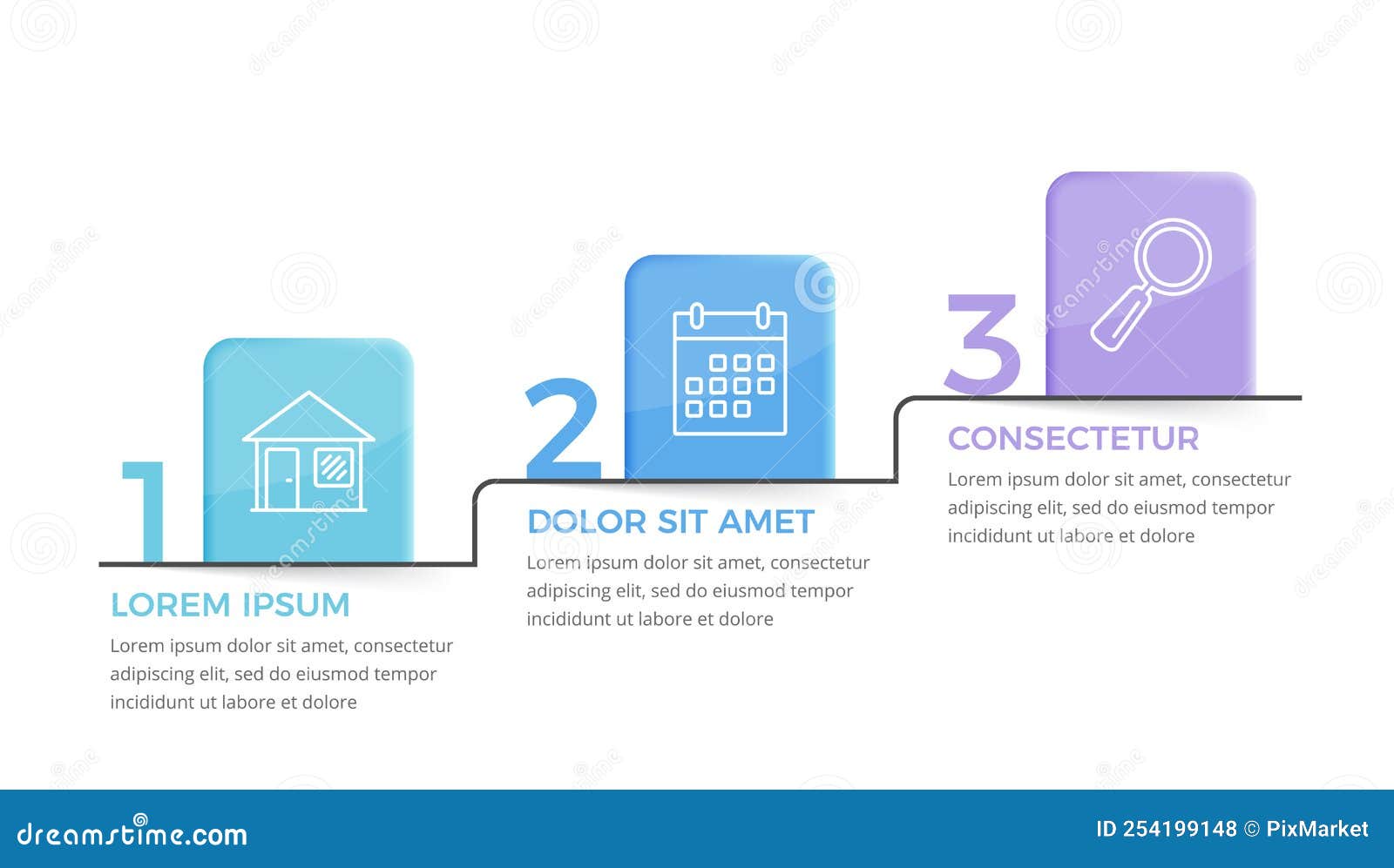 Steps 1 To 5 Numbers Gears Process System Procedure 3d Illustration ...