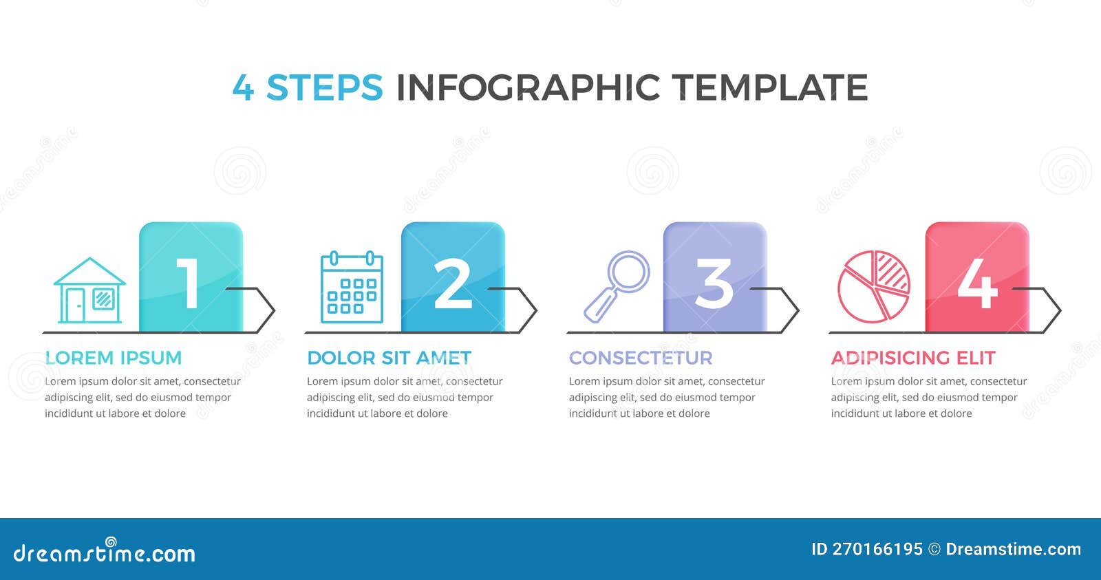 Infographic Template with 4 Steps Stock Vector - Illustration of ...