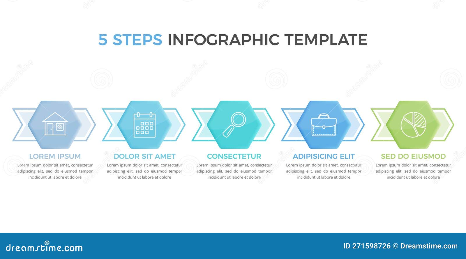 Infographic Template with 5 Steps Stock Vector - Illustration of ...