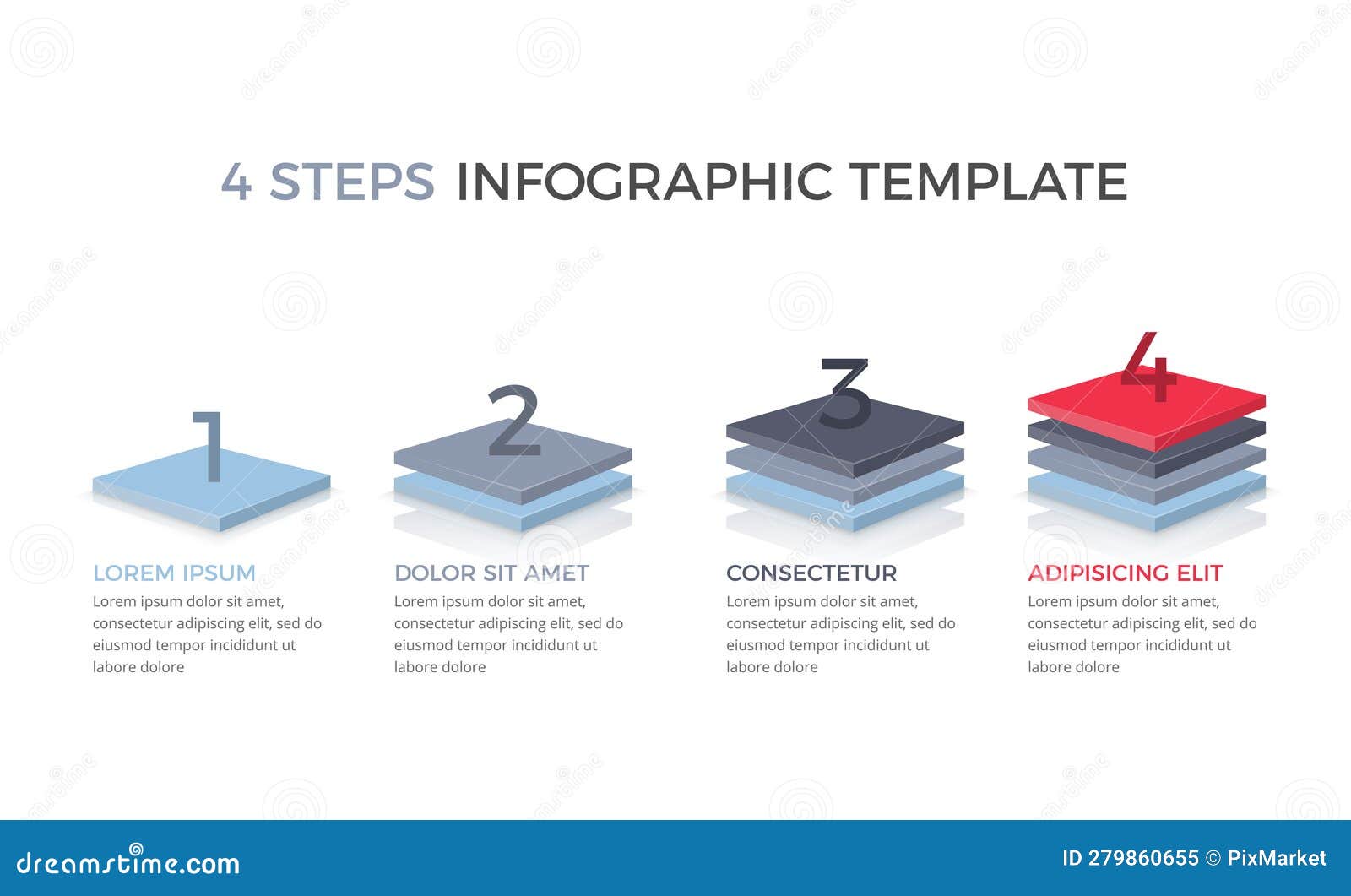 Infographic Template with 4 Steps Stock Vector - Illustration of design ...