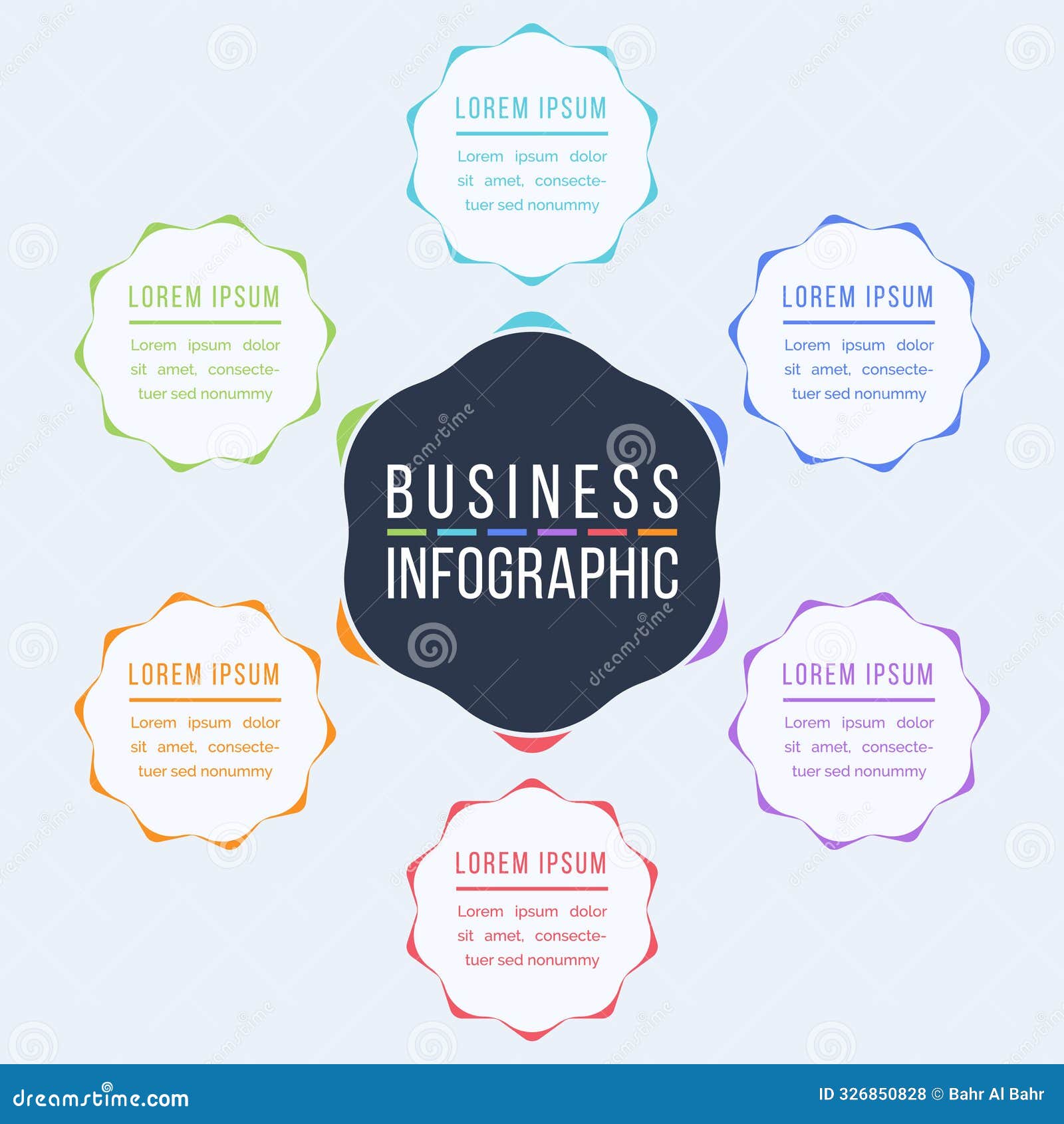 Infographic Template 6 Steps, Objects, Elements or Options Business ...