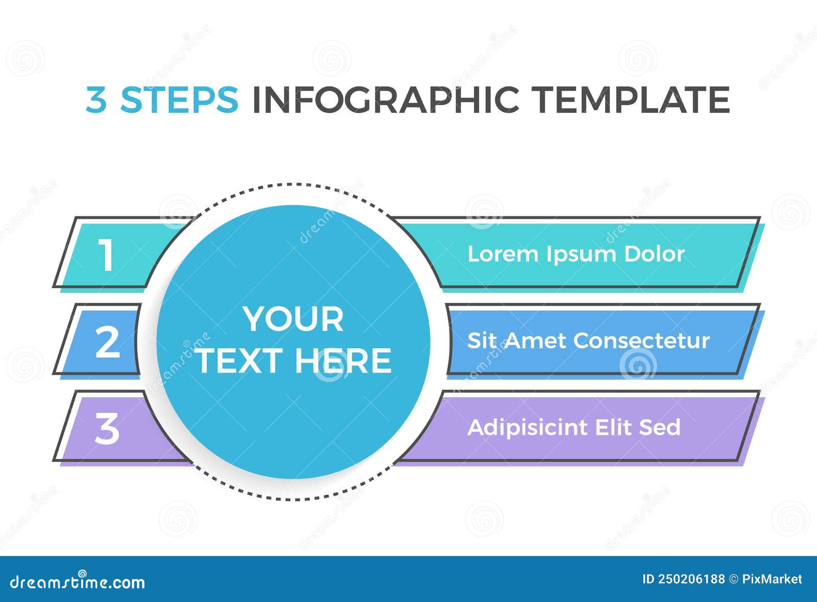 Infographic Template with 3 Steps Stock Vector - Illustration of graph ...