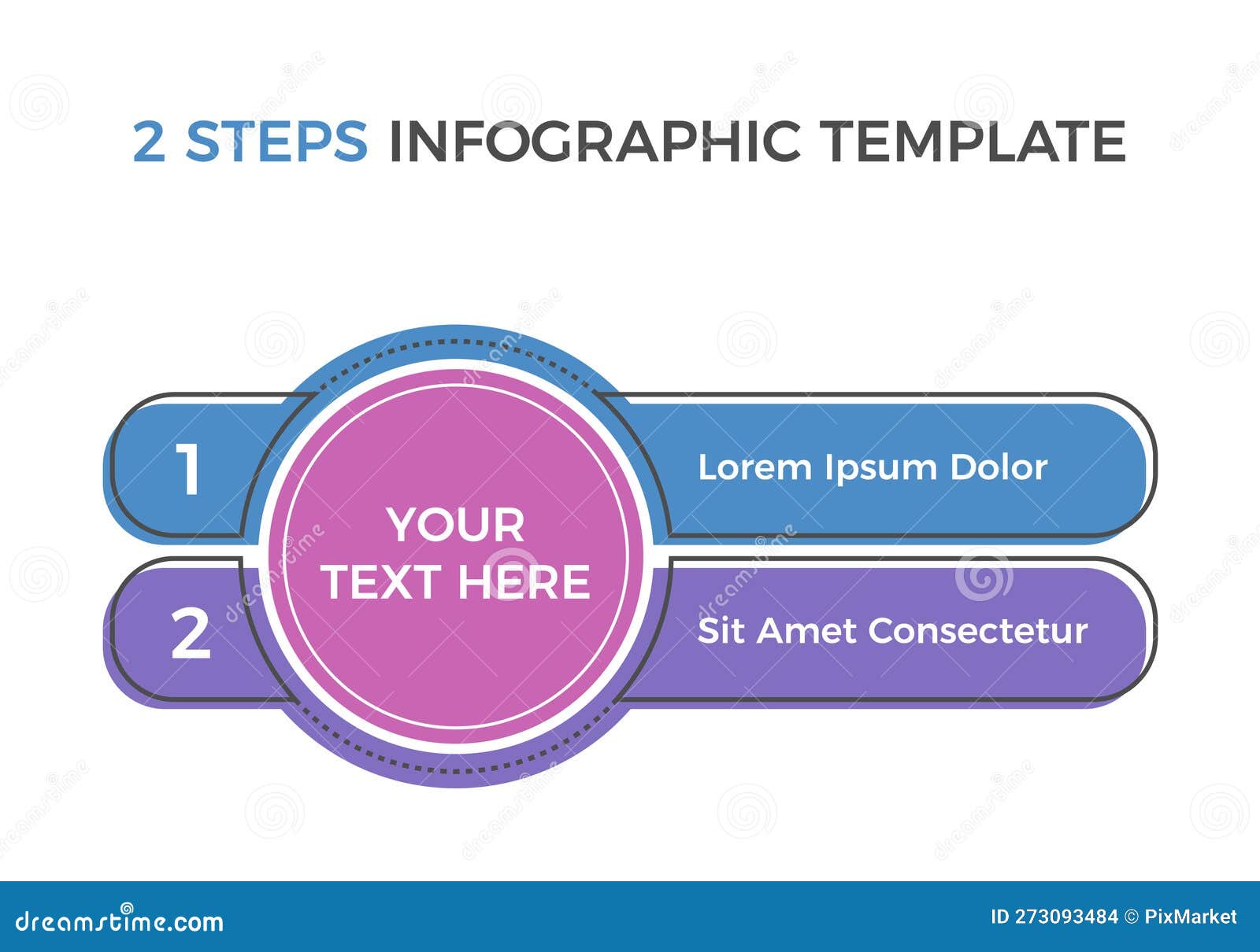 Infographic Template with 2 Steps Stock Vector - Illustration of banner ...