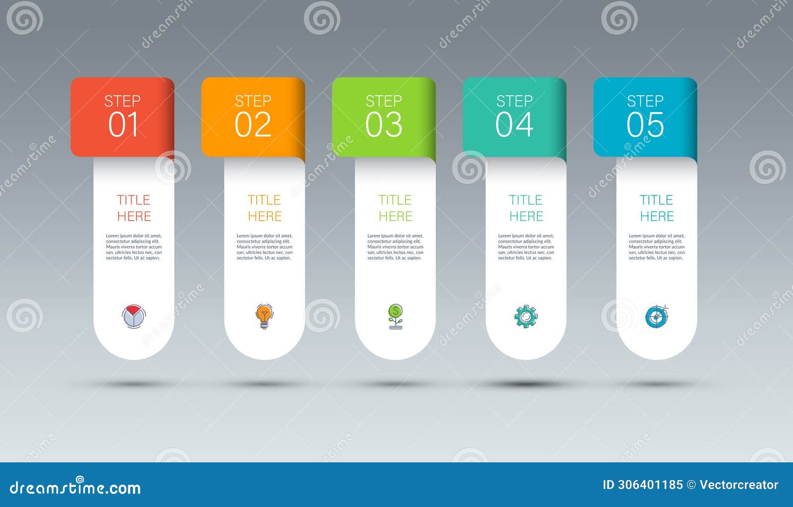 Infographic Template with 5 Steps, Options, Vertical Design Elements ...