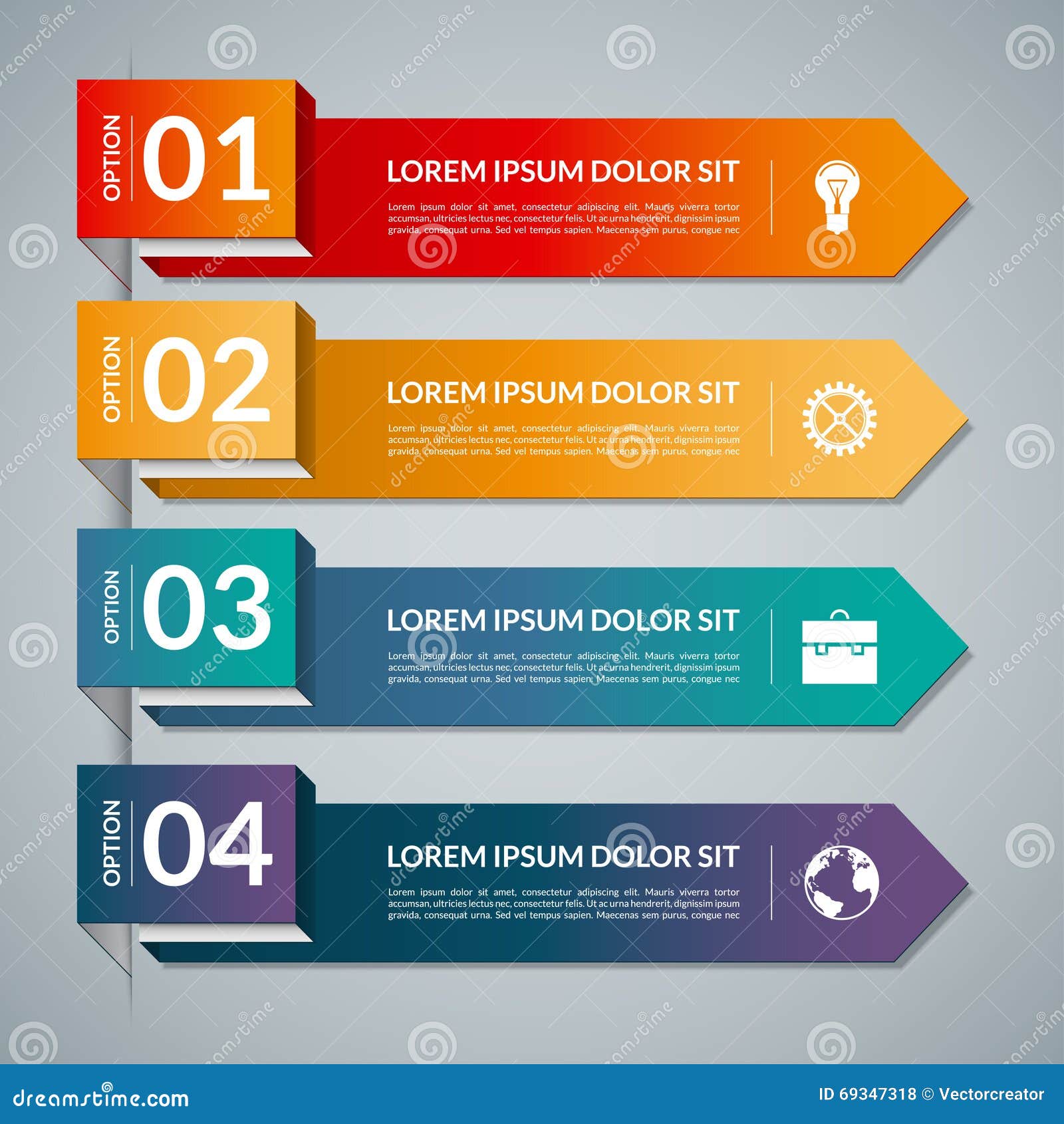 Infographic Template with 4 Steps Parts, Options. Vector Banner with ...