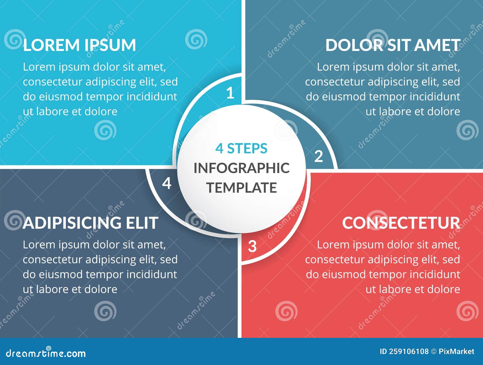Infographic Template with 4 Steps Stock Vector - Illustration of cycle ...