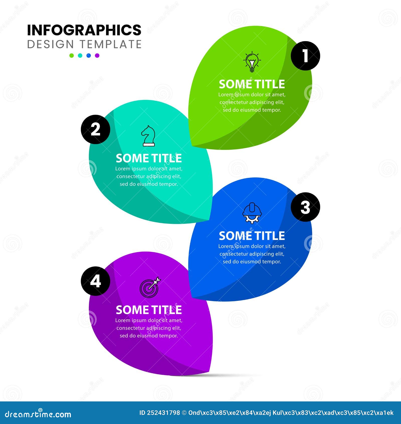 Infographic Template. 4 Steps with Text and Icons Stock Vector ...