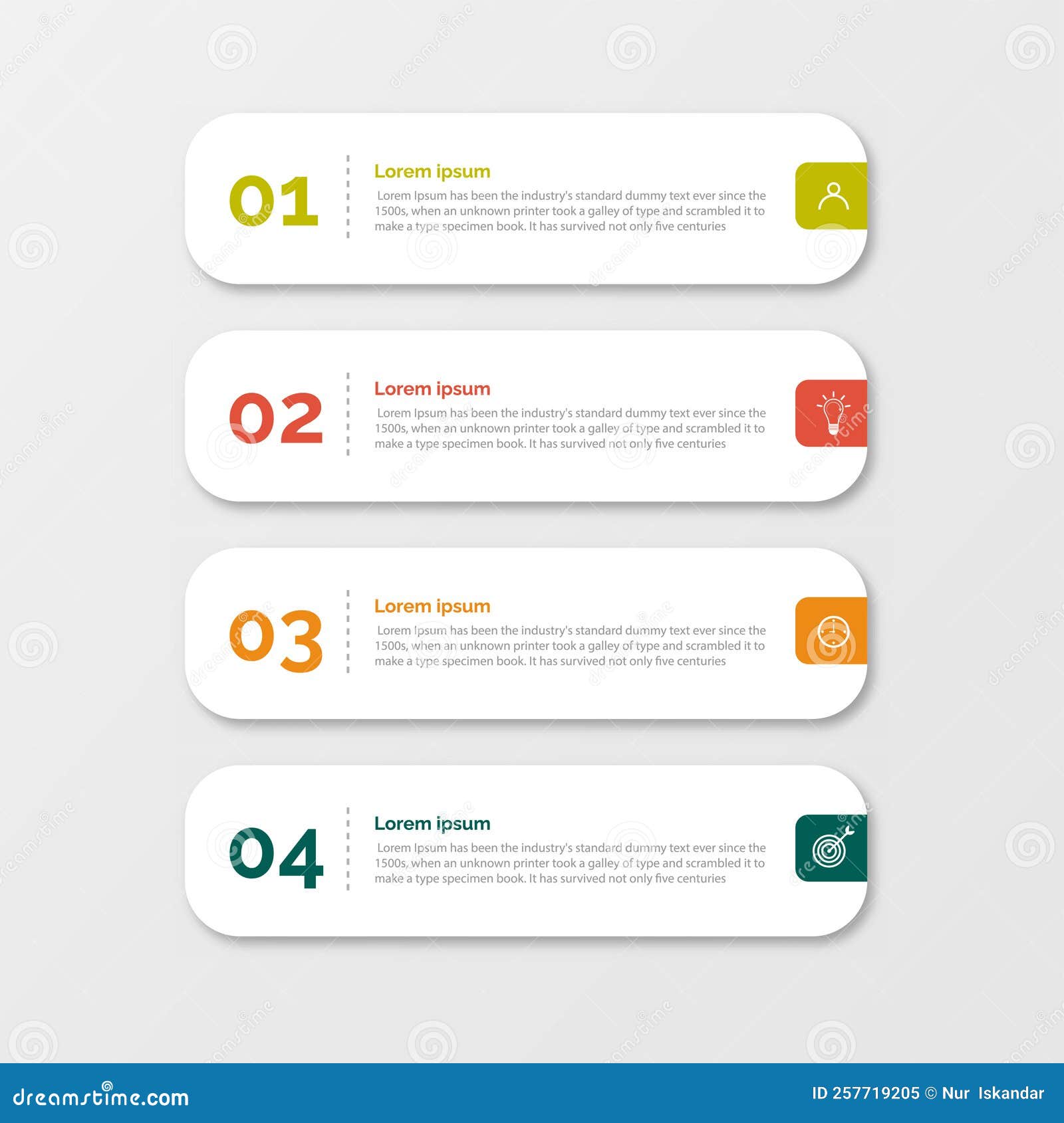 Infographic Template with 4 Steps Stock Vector - Illustration of ...