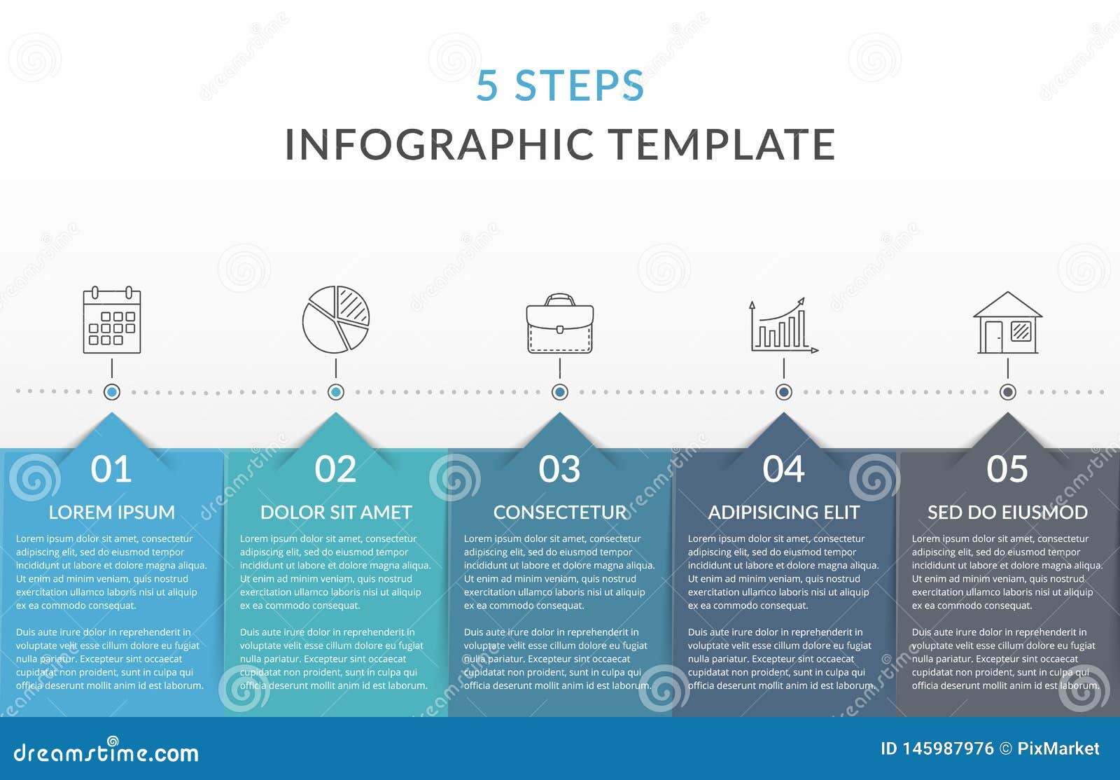 Infographic Template with 5 Steps Stock Vector - Illustration of ...