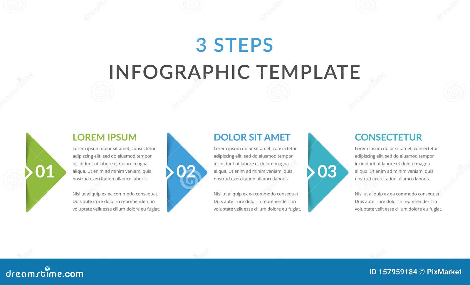 Infographic Template with 3 Steps Stock Vector - Illustration of ...