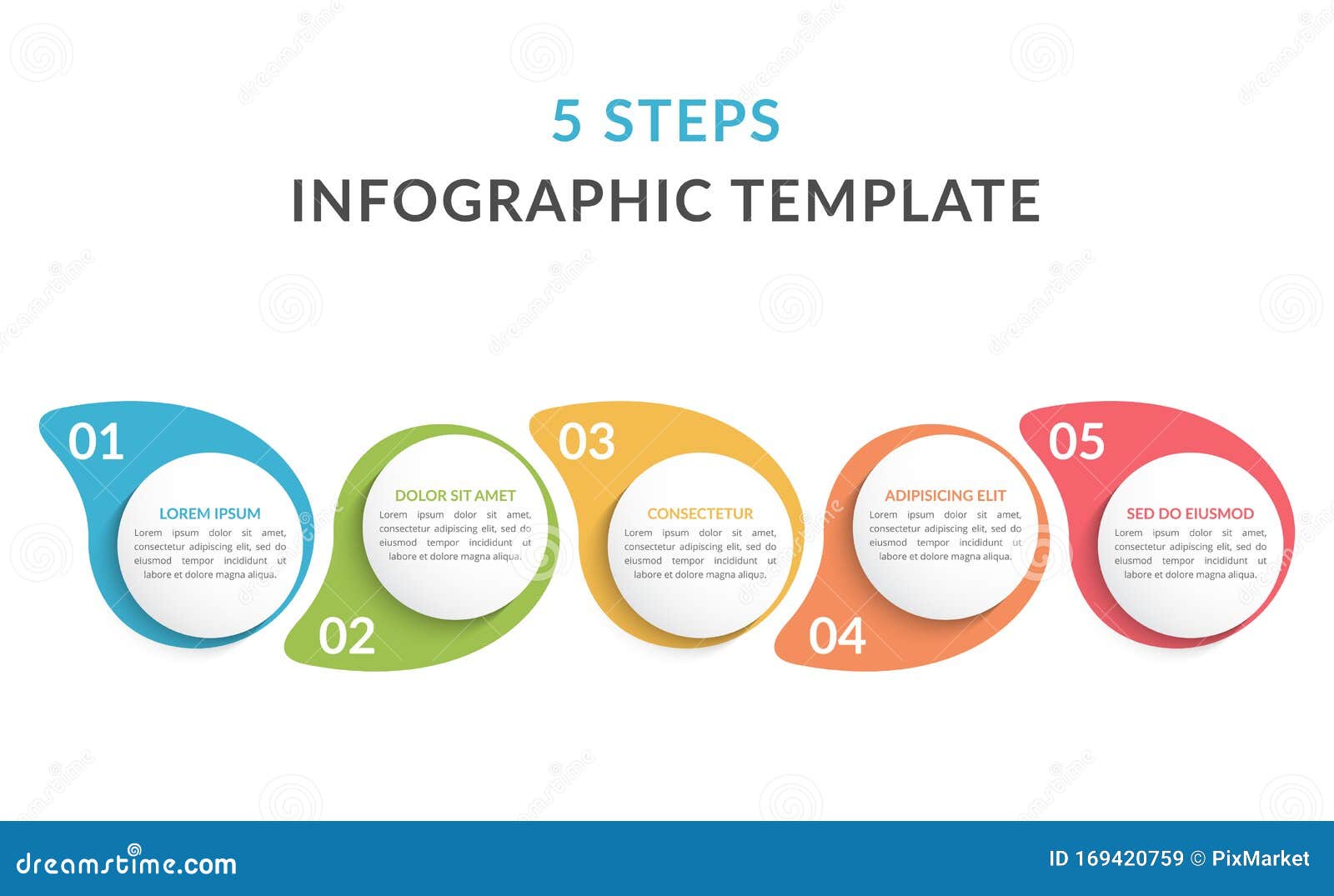 Infographic Template with 5 Steps Stock Vector - Illustration of layout ...