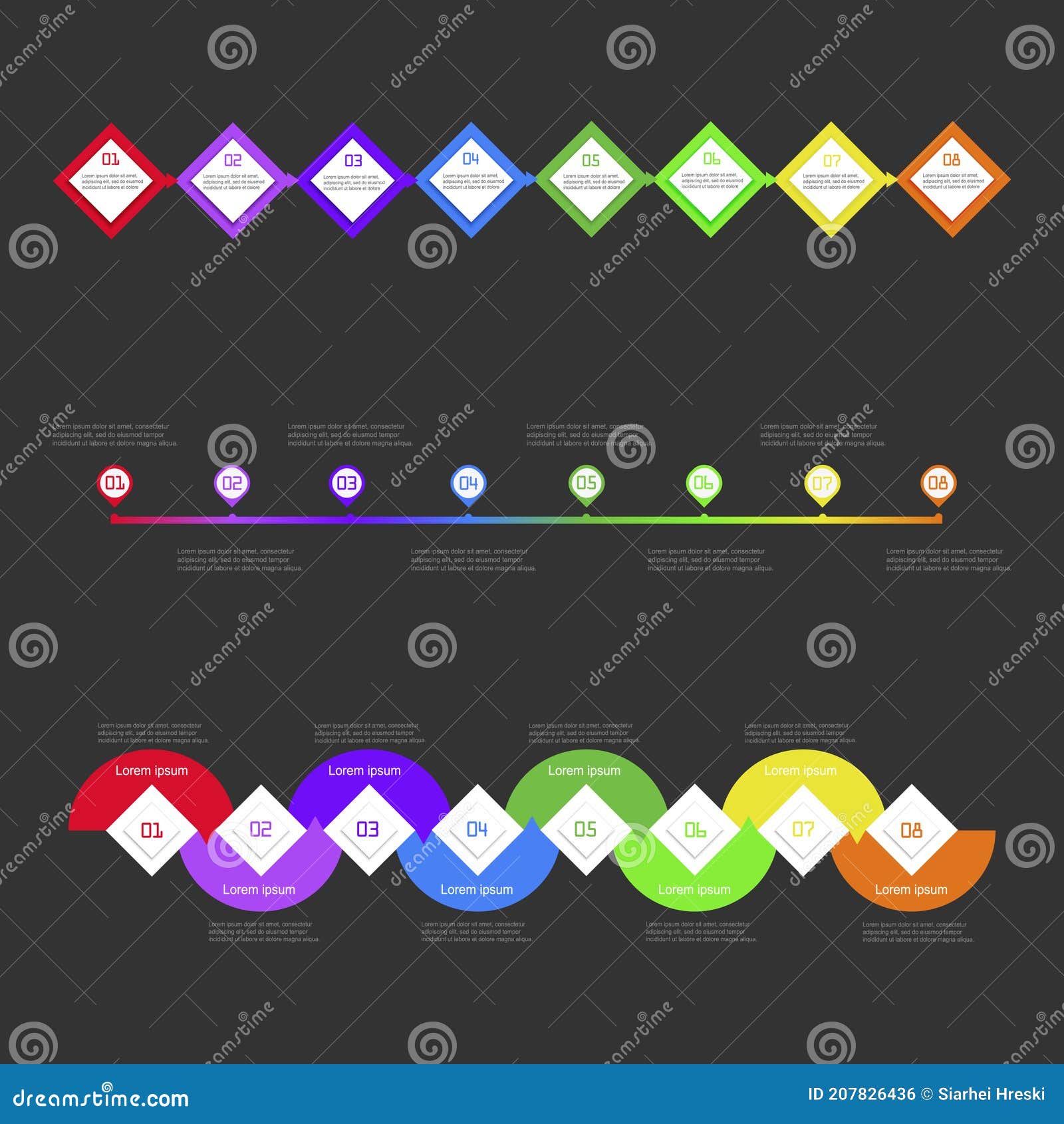 Infographic Template with 8 Steps, Workflow Stock Vector - Illustration ...