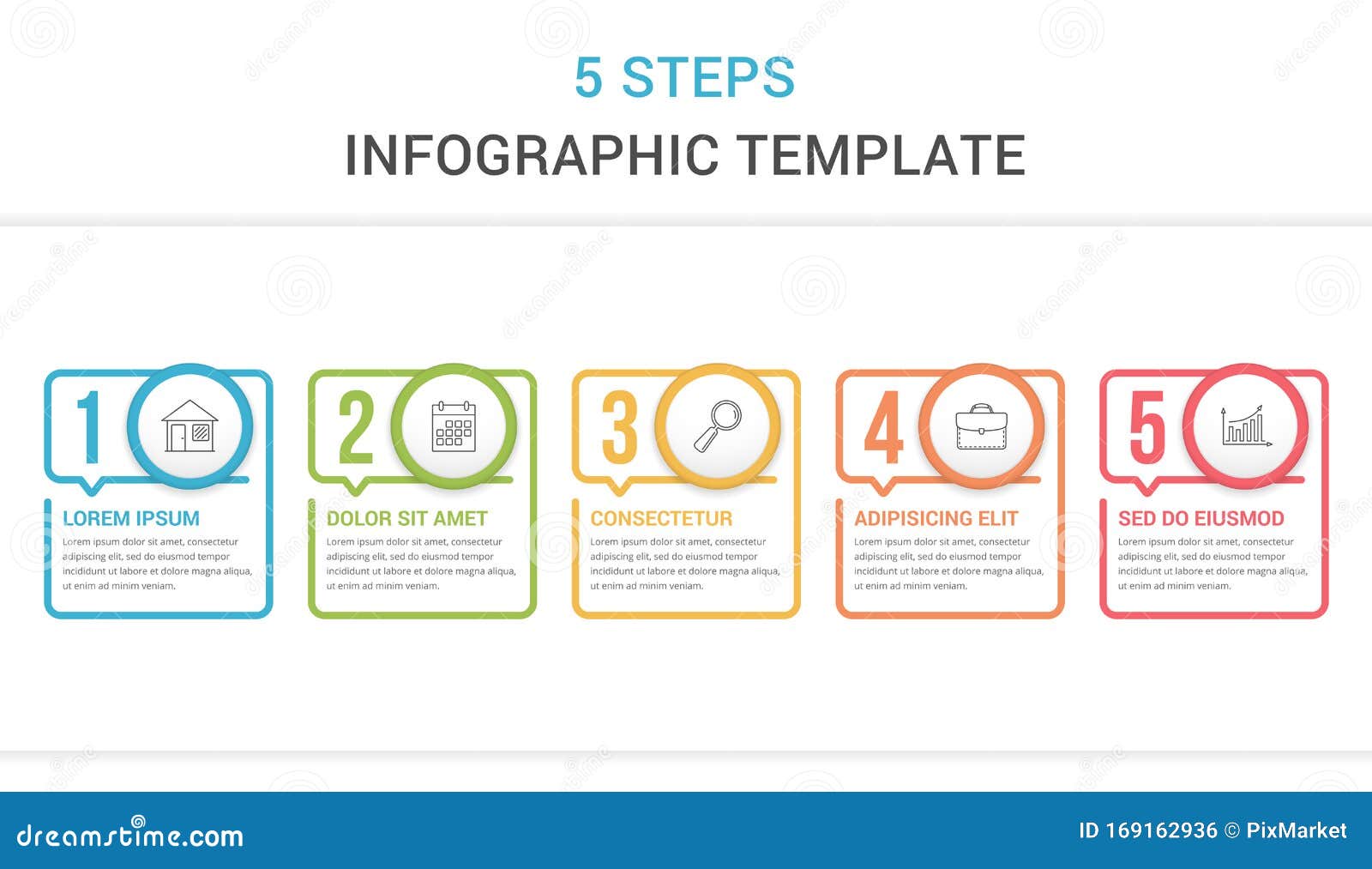 Infographic Template with 5 Steps Stock Vector - Illustration of ...
