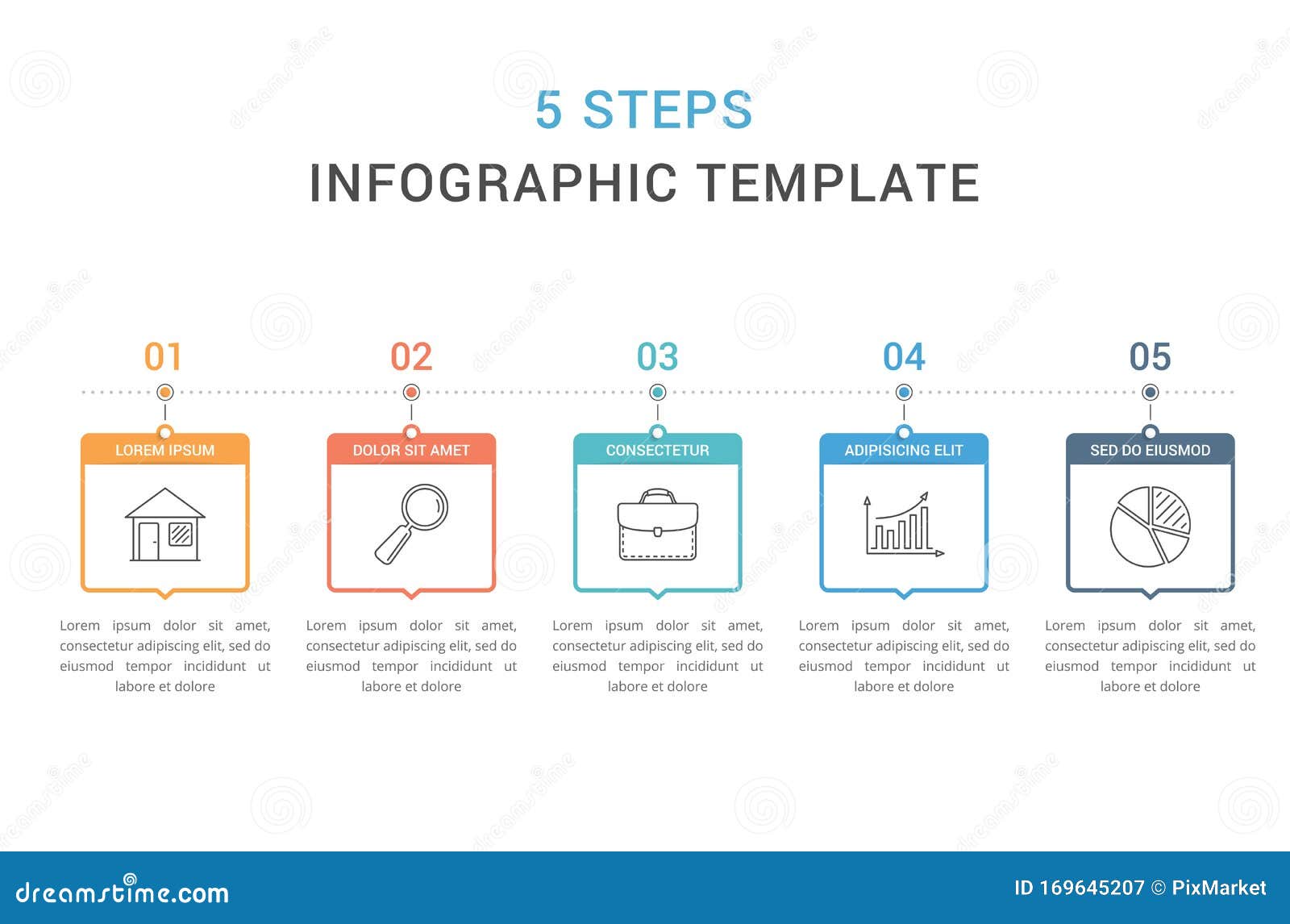 Infographic Template with 5 Steps Stock Vector - Illustration of ...