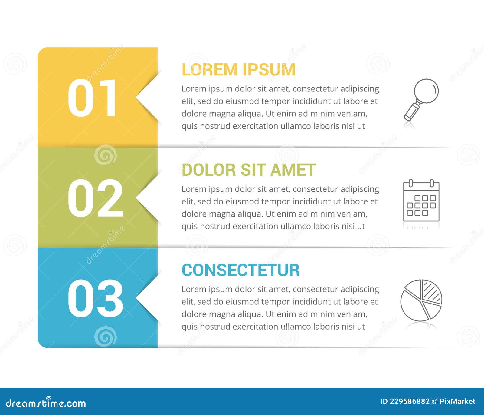 Infographic Template with 3 Steps Stock Vector - Illustration of info ...