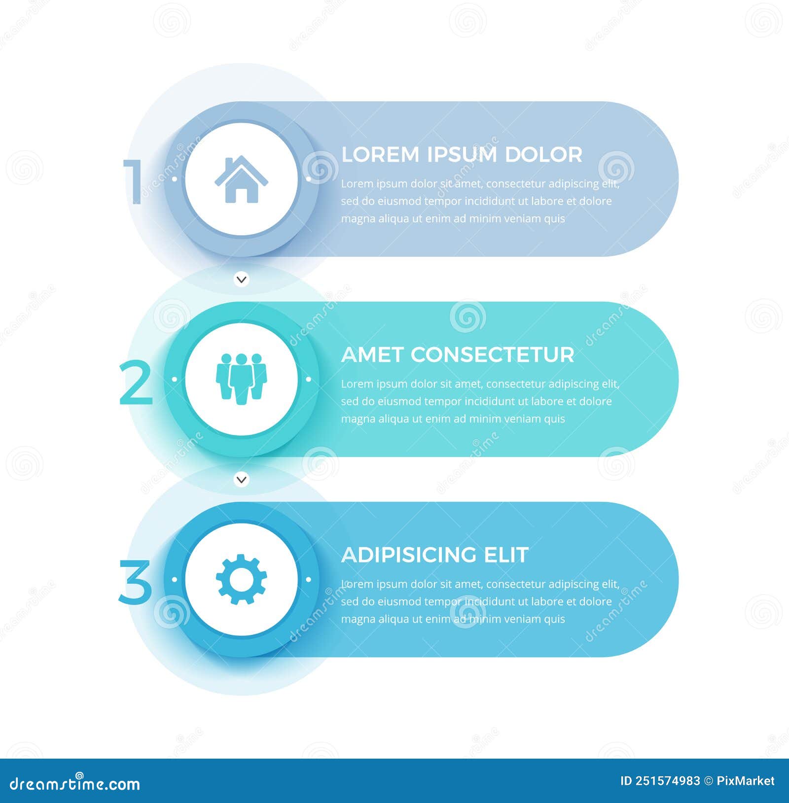 Infographic Template with 3 Steps Stock Vector - Illustration of ...