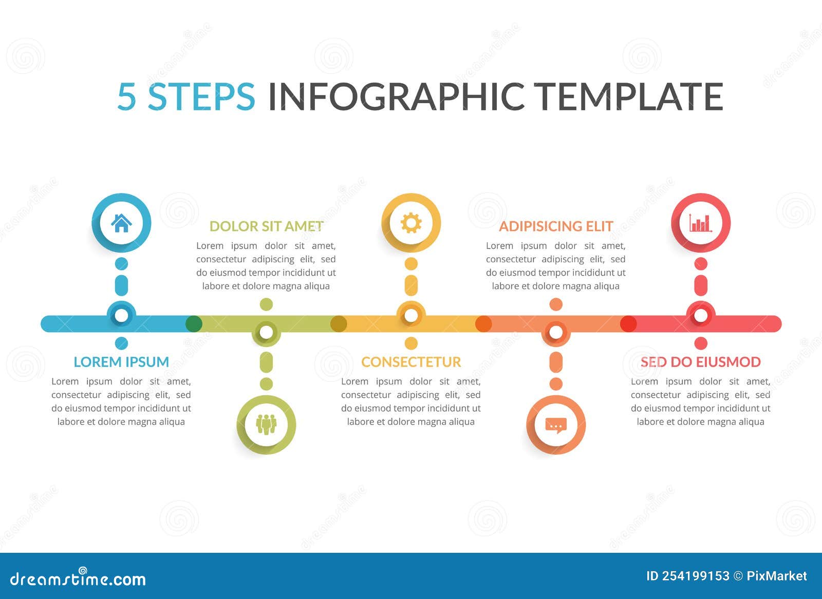 Infographic Template with 5 Steps Stock Vector - Illustration of ...