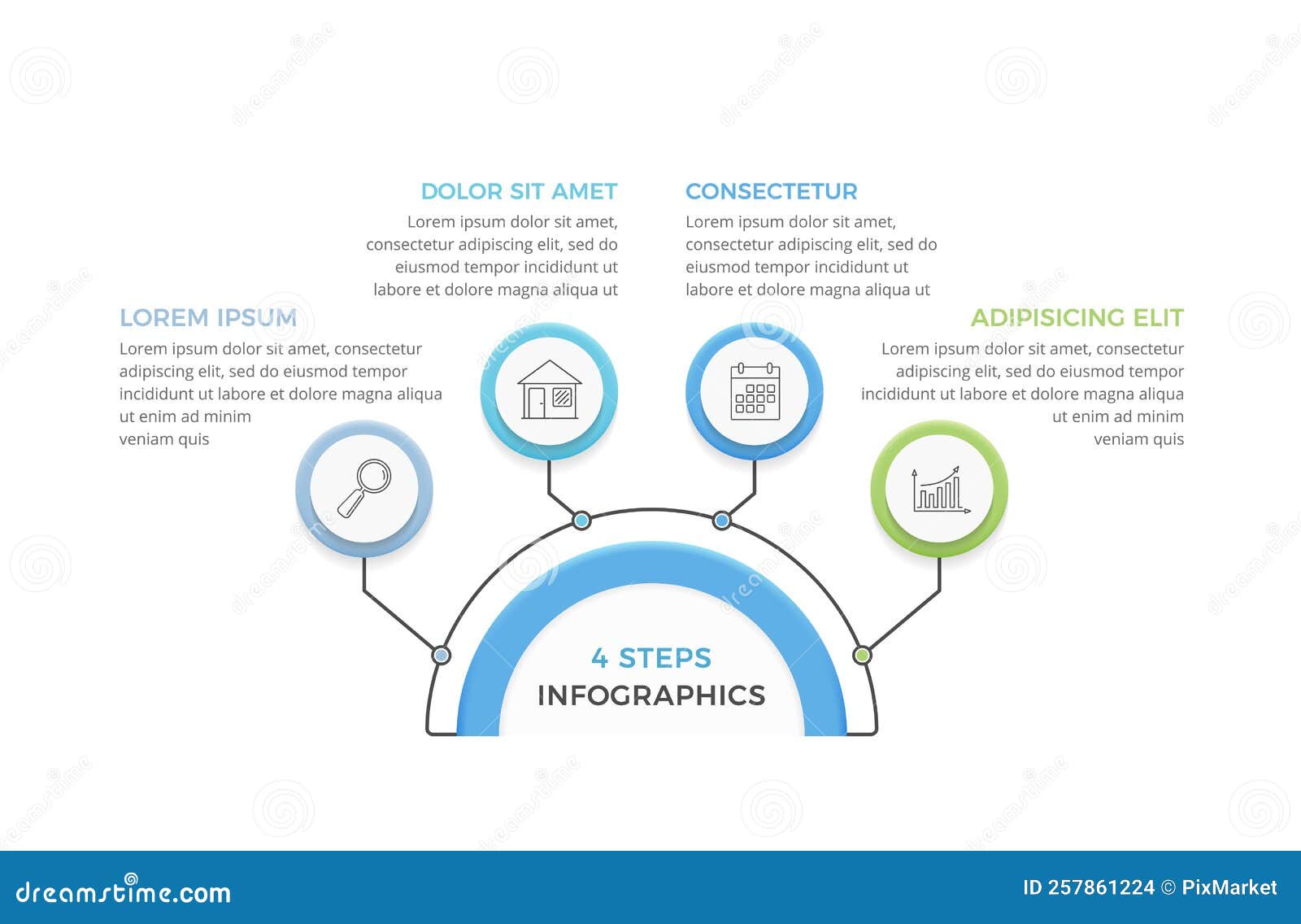 Infographic Template with 4 Steps Stock Vector - Illustration of ...