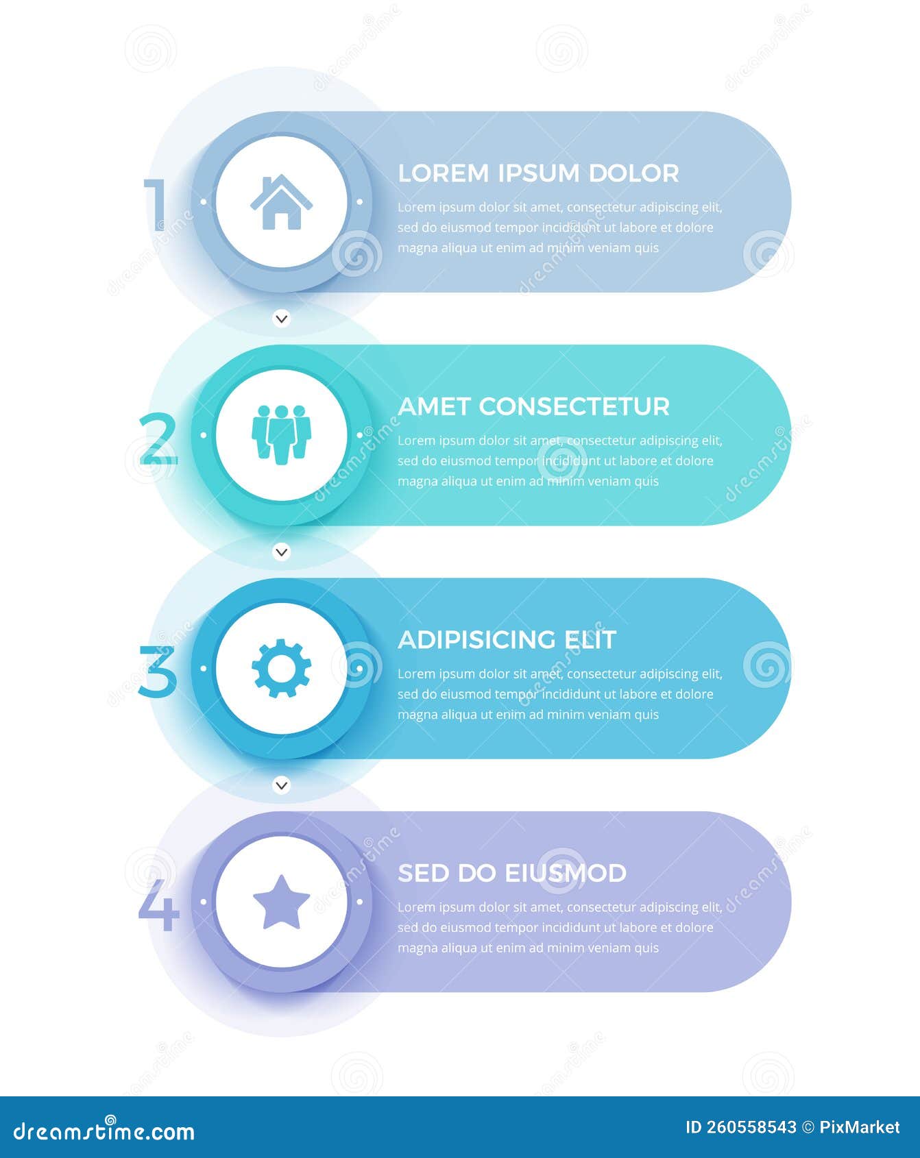 Infographic Template with 4 Steps Stock Vector - Illustration of ...