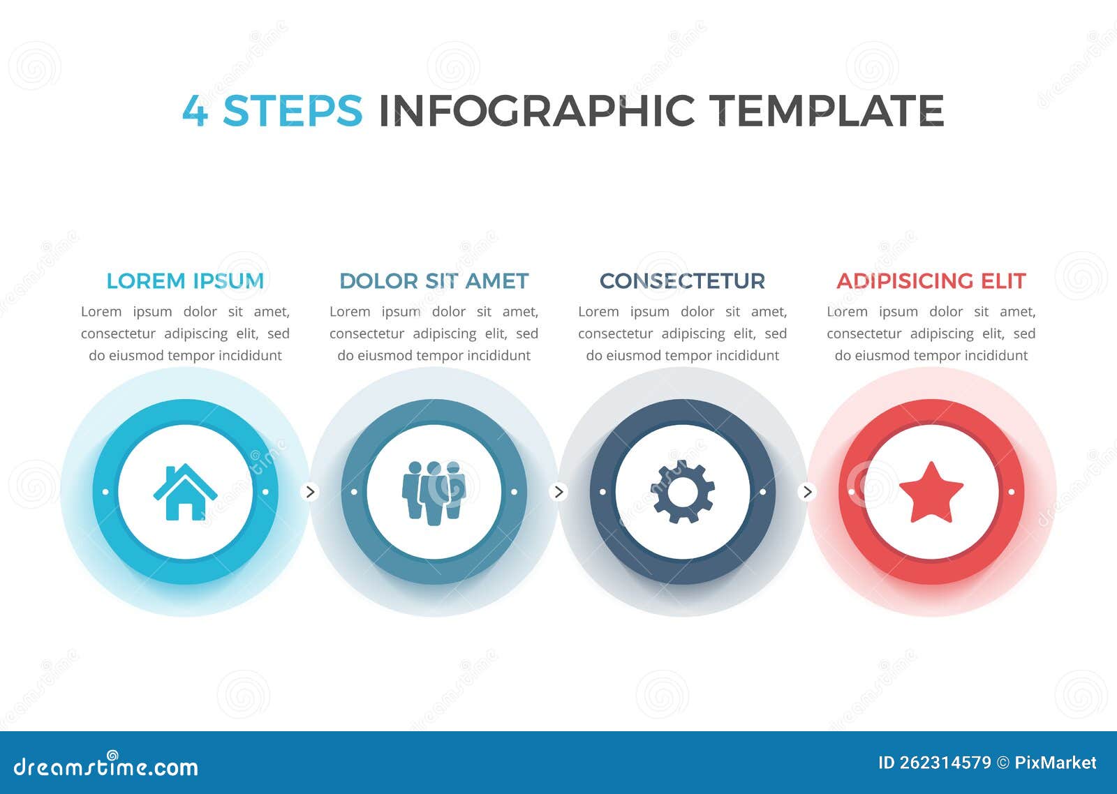 Infographic Template with 4 Steps Stock Vector - Illustration of chart ...