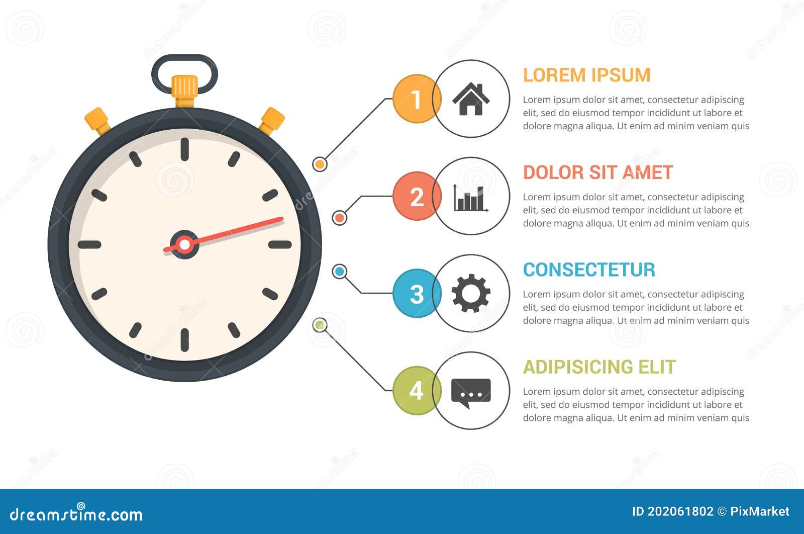 Infographic Template with Stopwatch Stock Vector - Illustration of ...