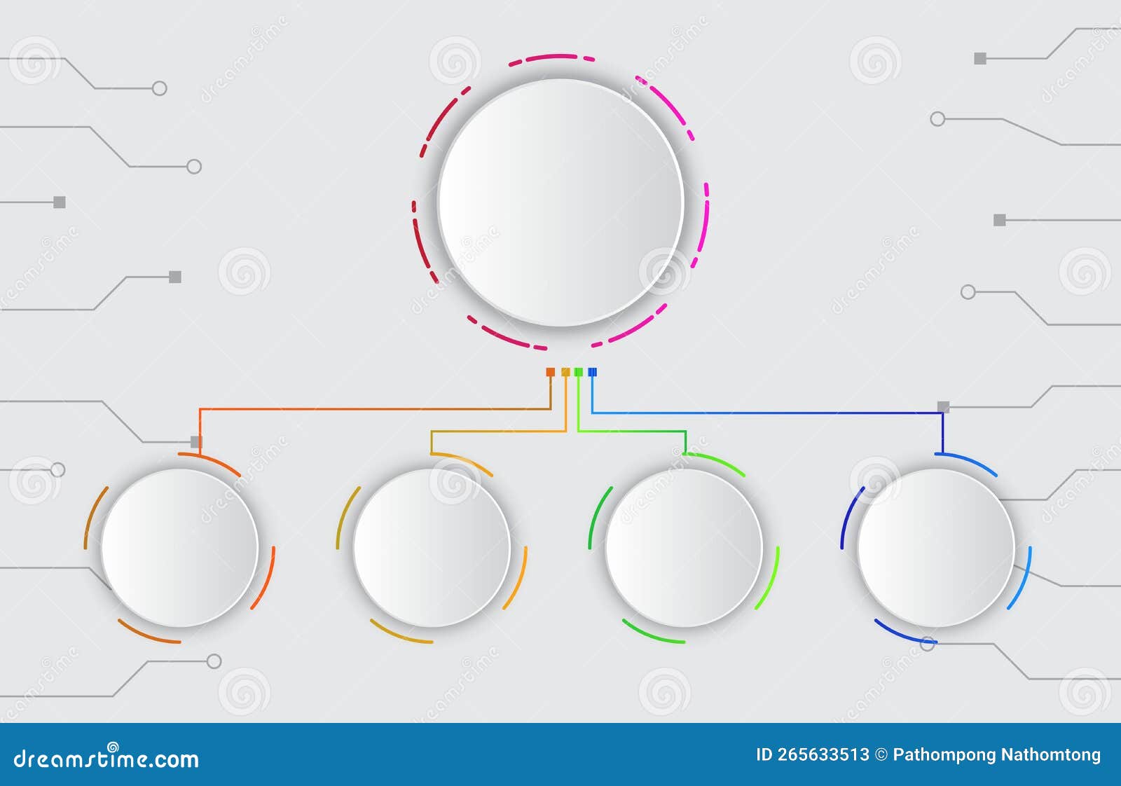 Infographic Template Structure Circle with Circuit Line Modern Diagram ...