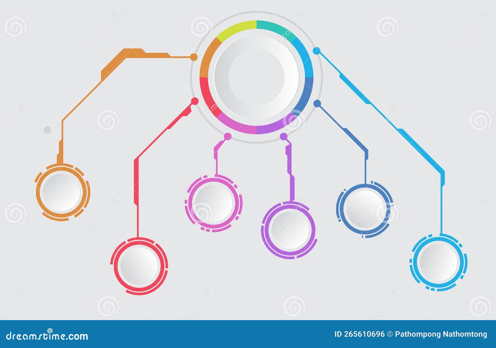 Infographic Template Structure Circle with Circuit Line Modern Diagram ...