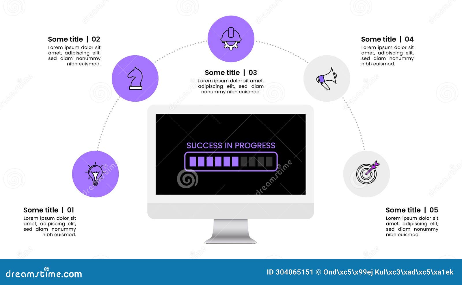 Infographic Template. Success in Progress in 5 Steps Stock Illustration ...