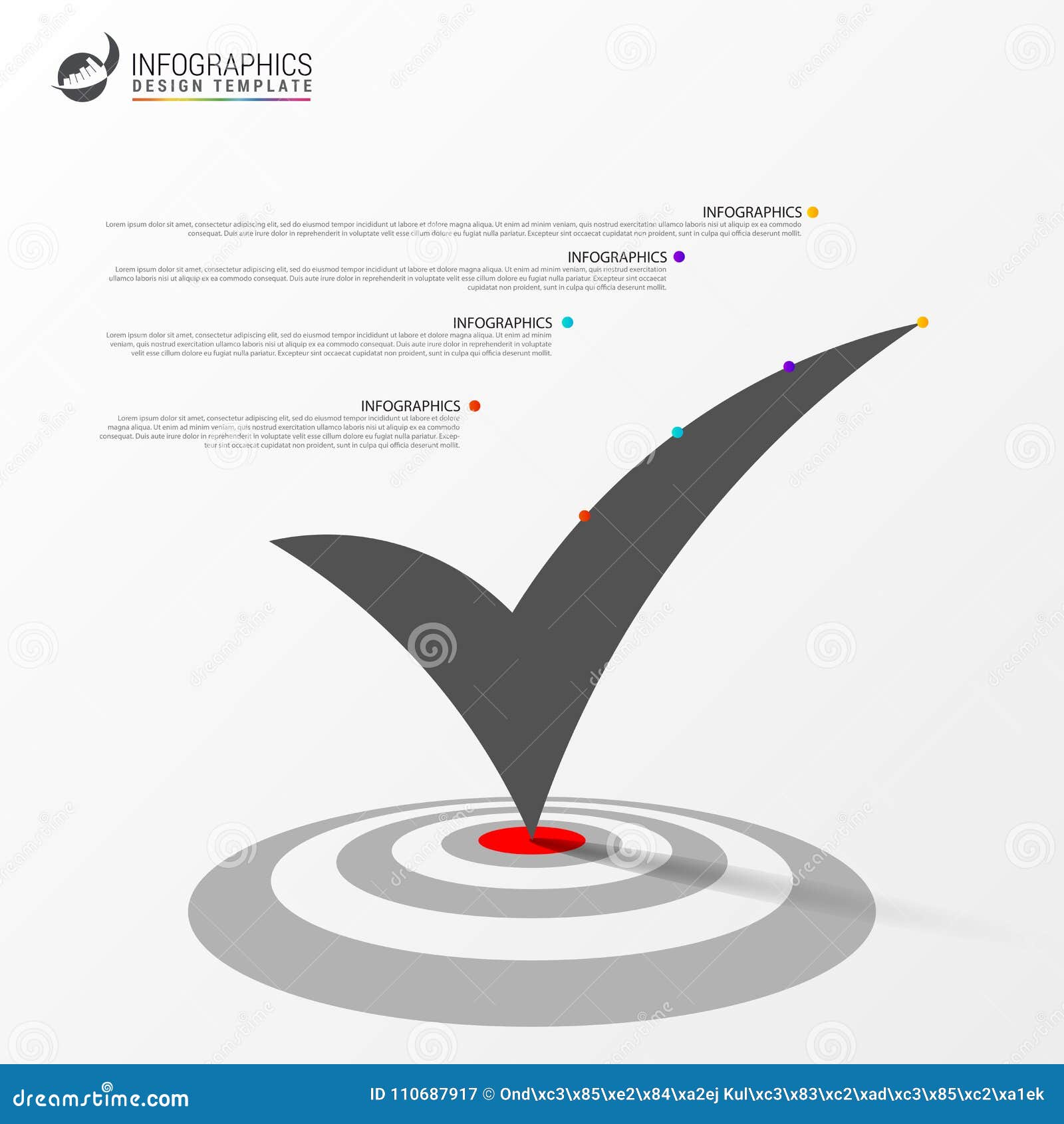 Infographic Template with Target. Success Concept. Vector Stock Vector ...