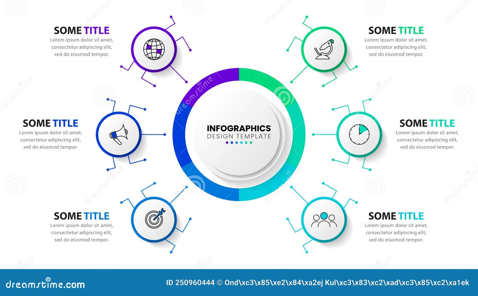 Infographic Template. Technology Concept with Circle and 6 Steps Stock ...