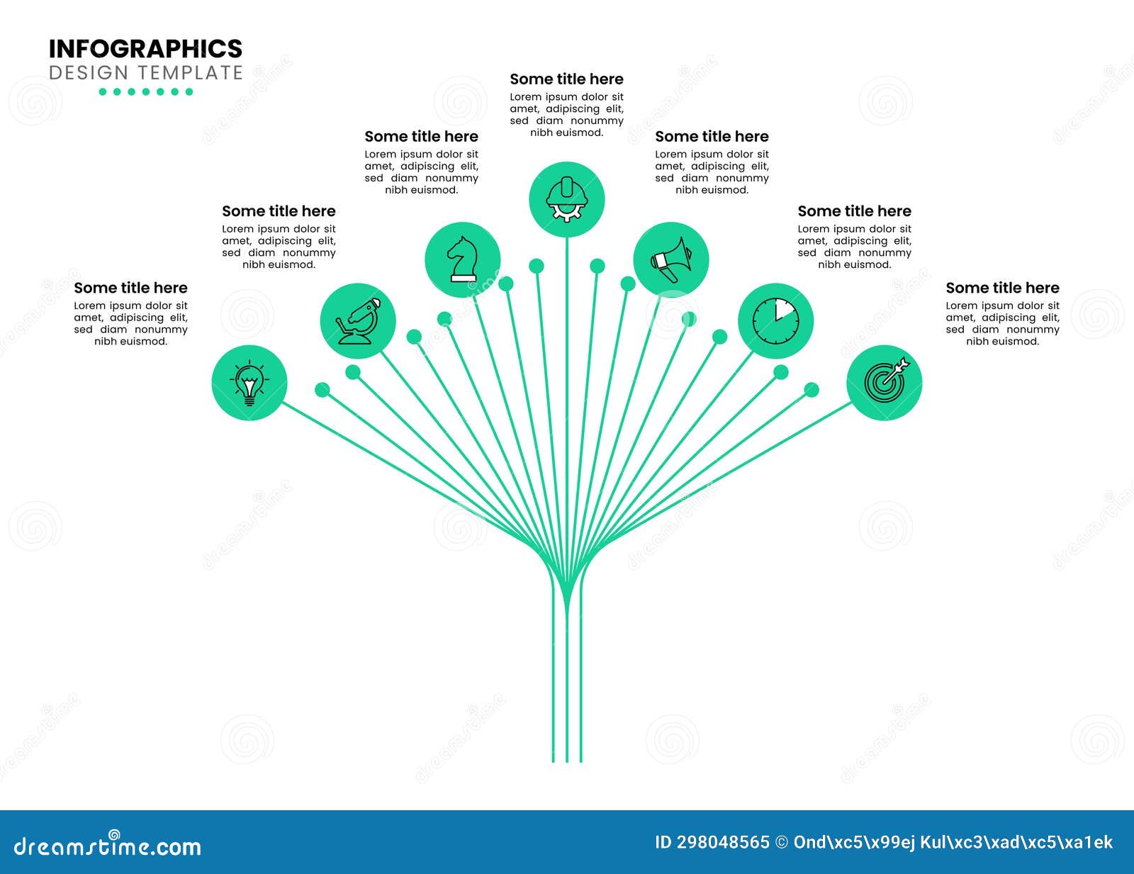 Infographic Template. Technology Concept with Tree and 7 Steps Stock ...