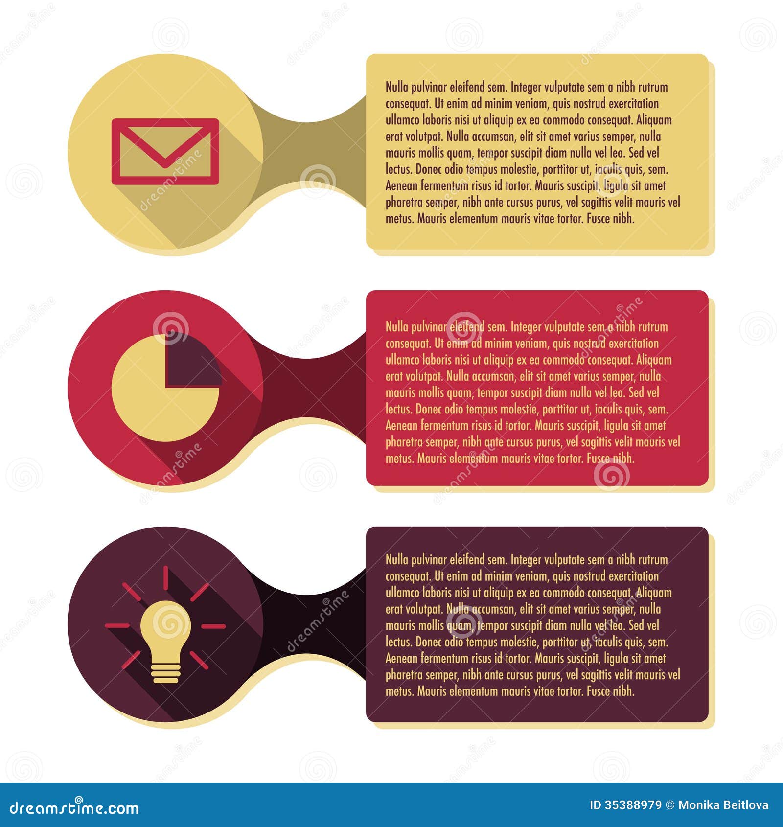 Infographic Template with Three Frames and Icons Stock Vector ...